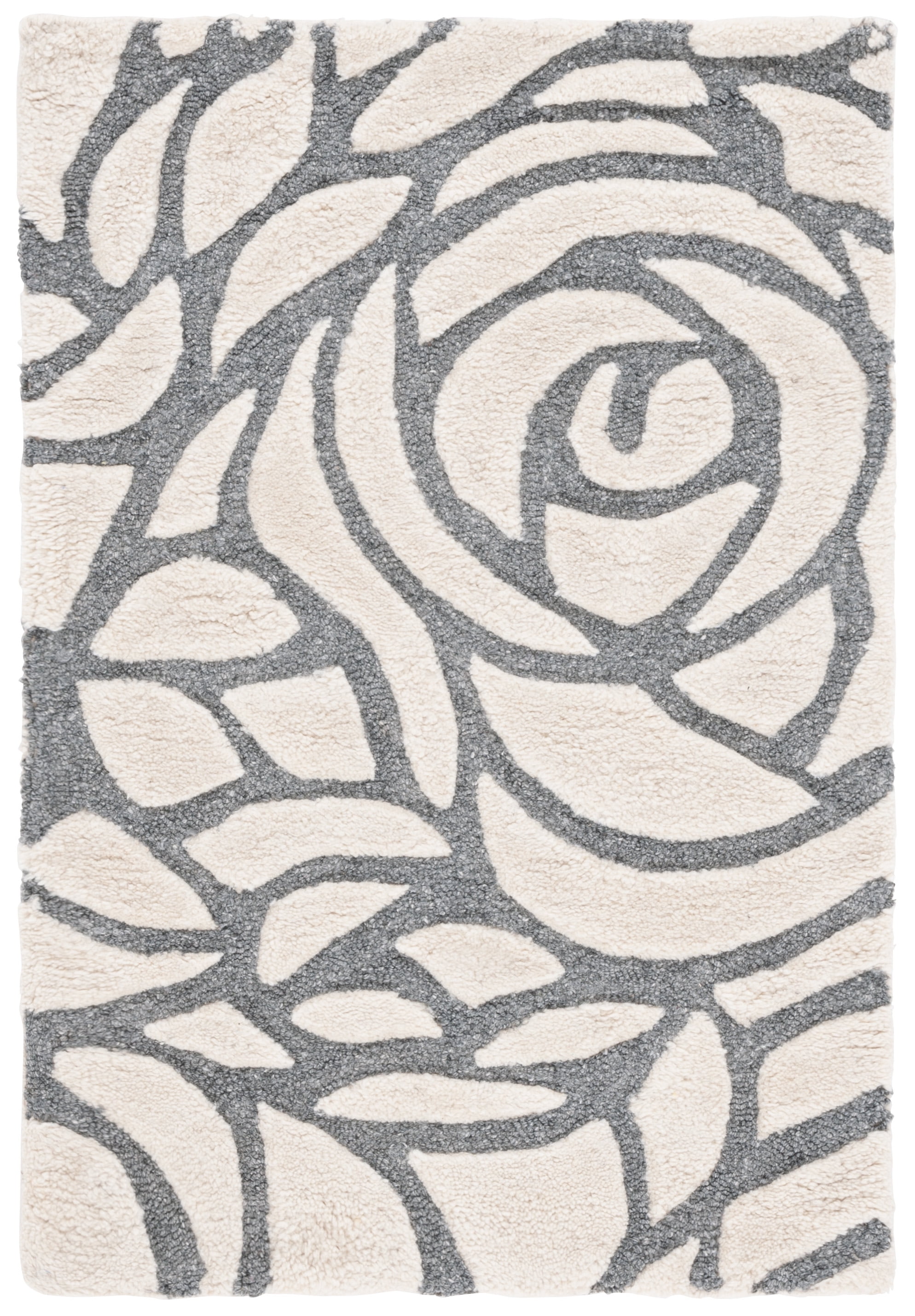 SAFAVIEH Casablanca Yadira Floral Shag Area Rug, Ivory/Grey, 2'3" x 4 ...