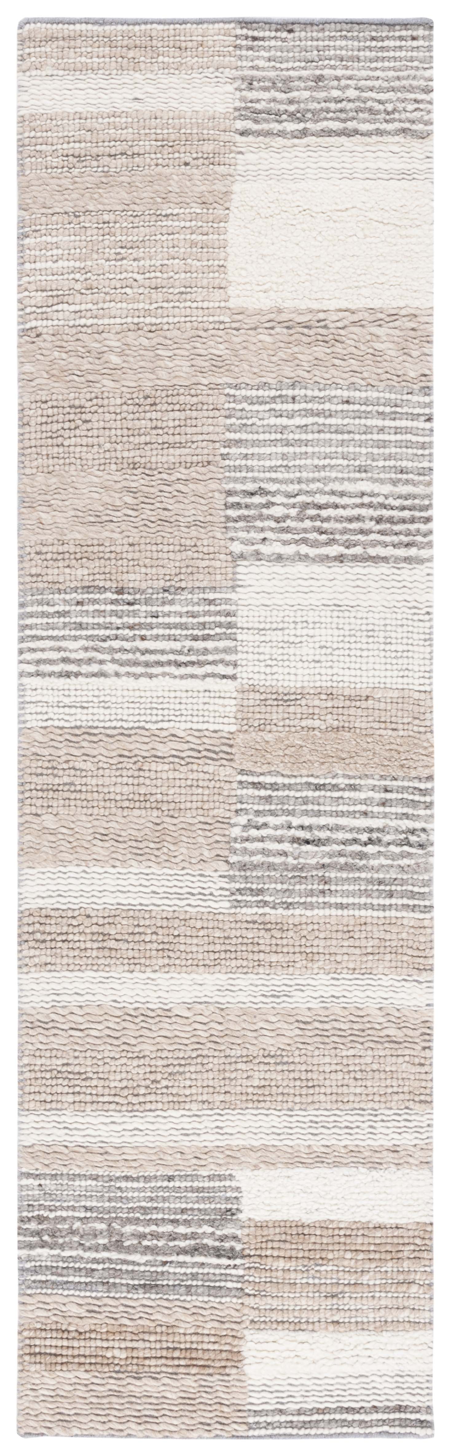 SAFAVIEH Casablanca Zayden Checkered Runner Rug, Natural/Ivory, 2'3" x ...