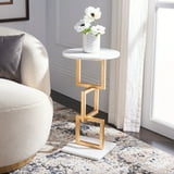 SAFAVIEH Cassidy Silver Leaf Accent Table Gold/ White - Walmart.com