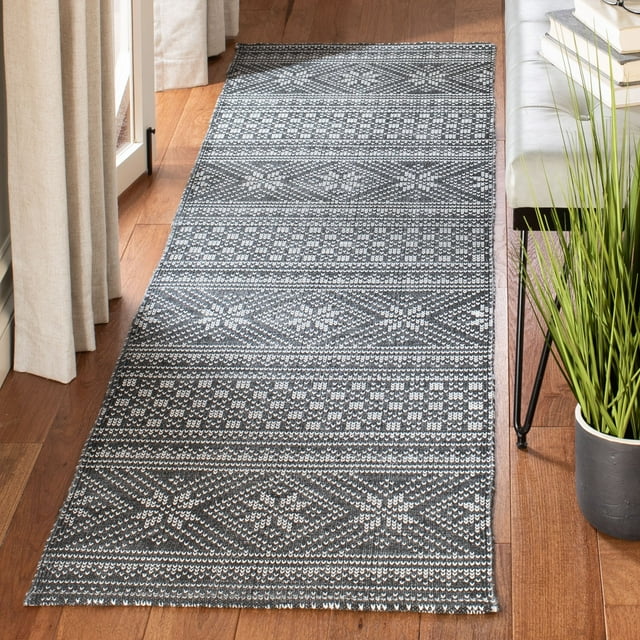 SAFAVIEH Cedar Brook Lynette Southwestern Cotton Runner Rug, Black ...