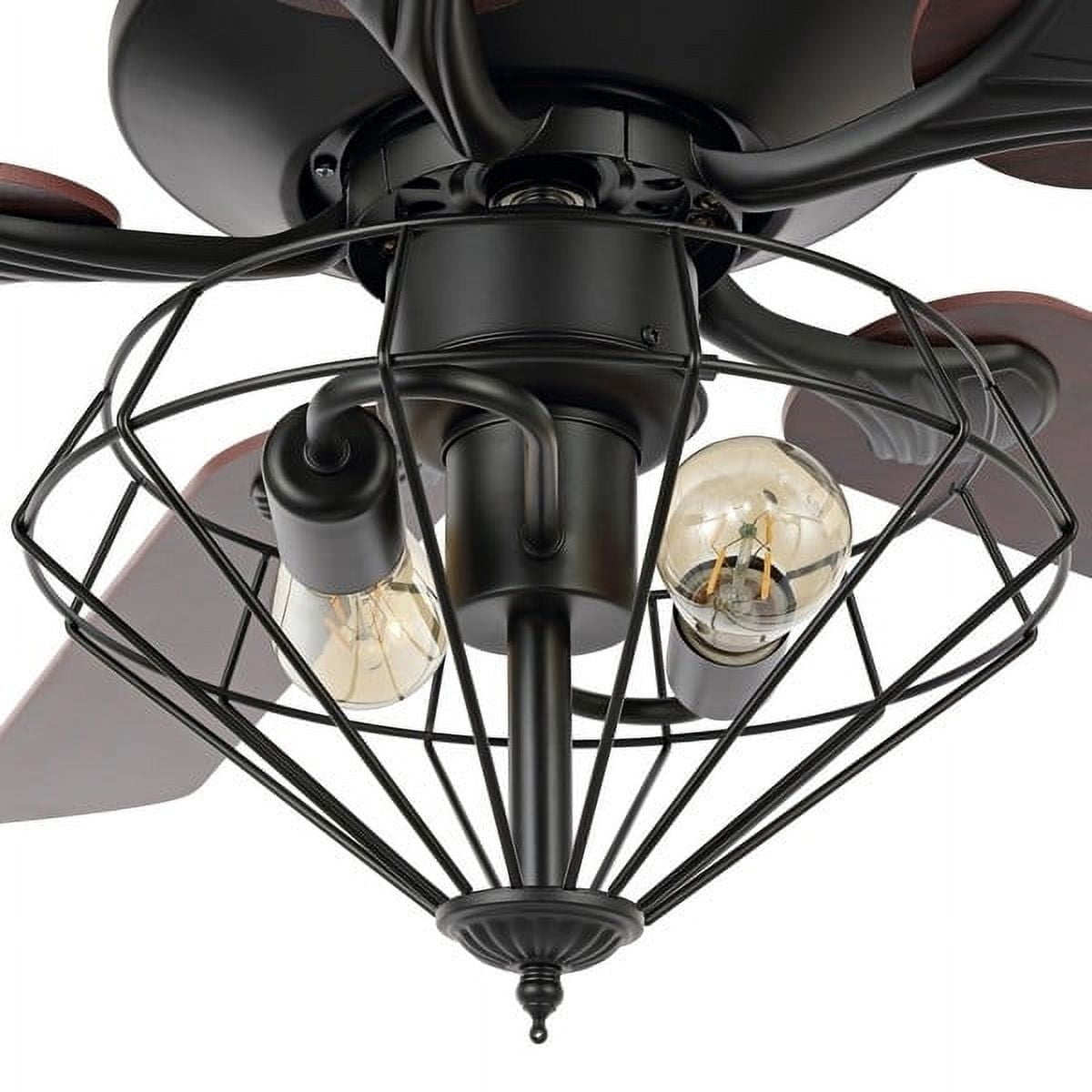 SAFAVIEH Ceiling Light Fan Leanne 2 Lt 52" Ceiling Fan Black - Walmart.com