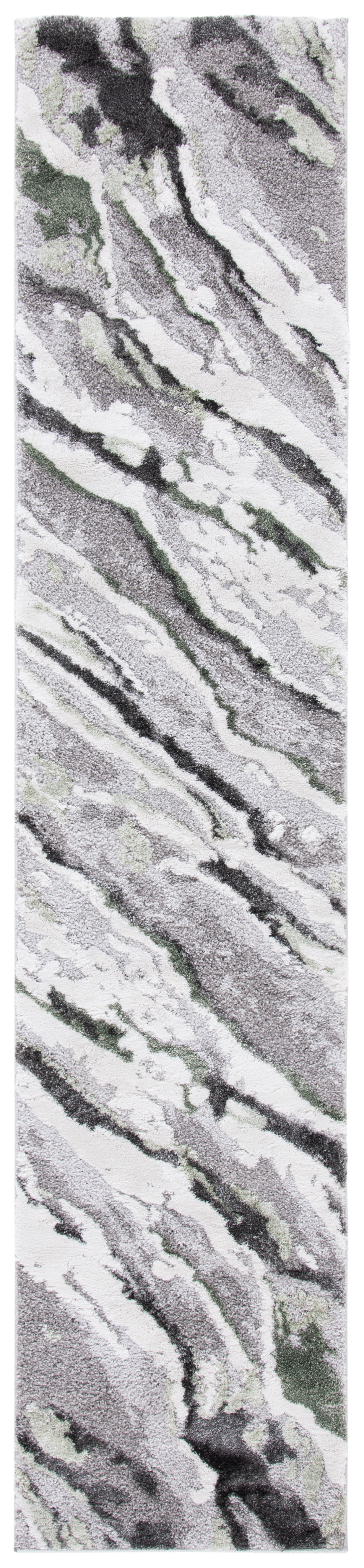 SAFAVIEH Century Alfreda Camouflage Runner Rug, Grey/Green, 2' x 5 ...