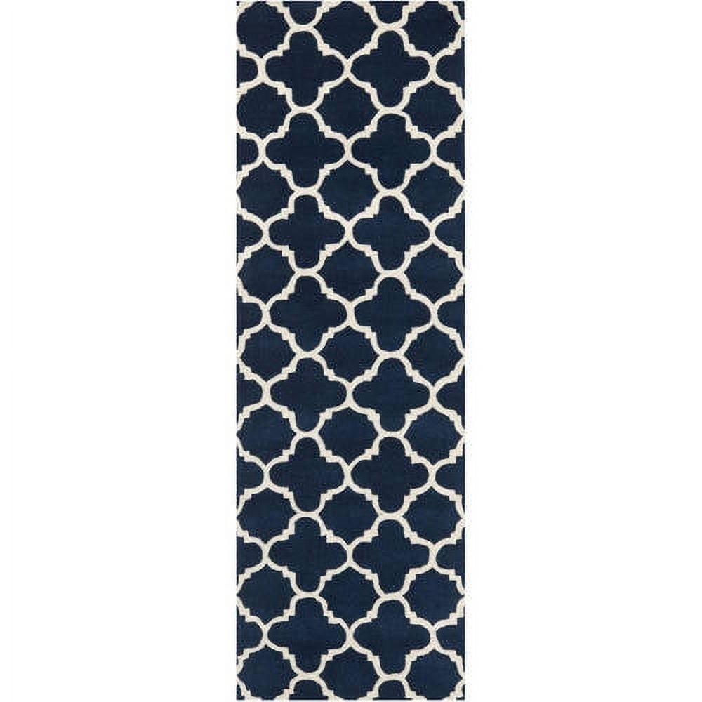SAFAVIEH Chatham CHT717C Handmade Dark Blue / Ivory Rug - Walmart.com