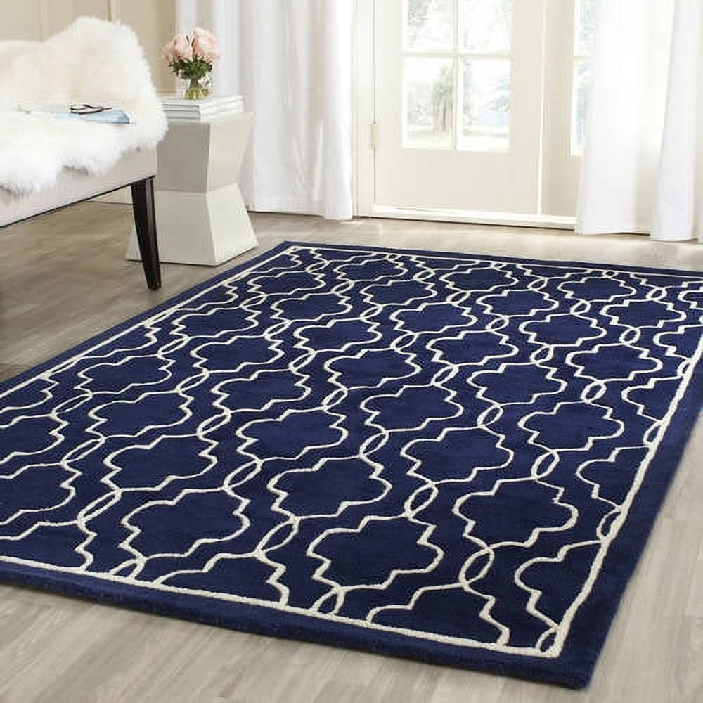 SAFAVIEH Chatham CHT723C Handmade Dark Blue / Ivory Rug - Walmart.com