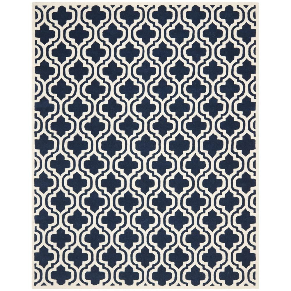 SAFAVIEH Chatham CHT727C Handmade Dark Blue / Ivory Rug - Walmart.com