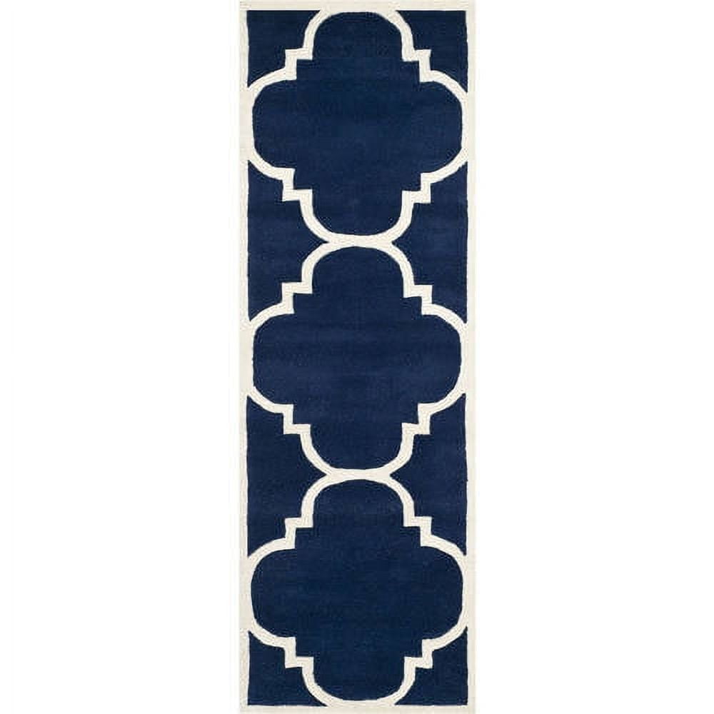 SAFAVIEH Chatham CHT730C Handmade Dark Blue / Ivory Rug - Walmart.com