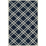 SAFAVIEH Chatham Gary Geometric Diamonds Wool Area Rug, Dark Blue/Ivory ...