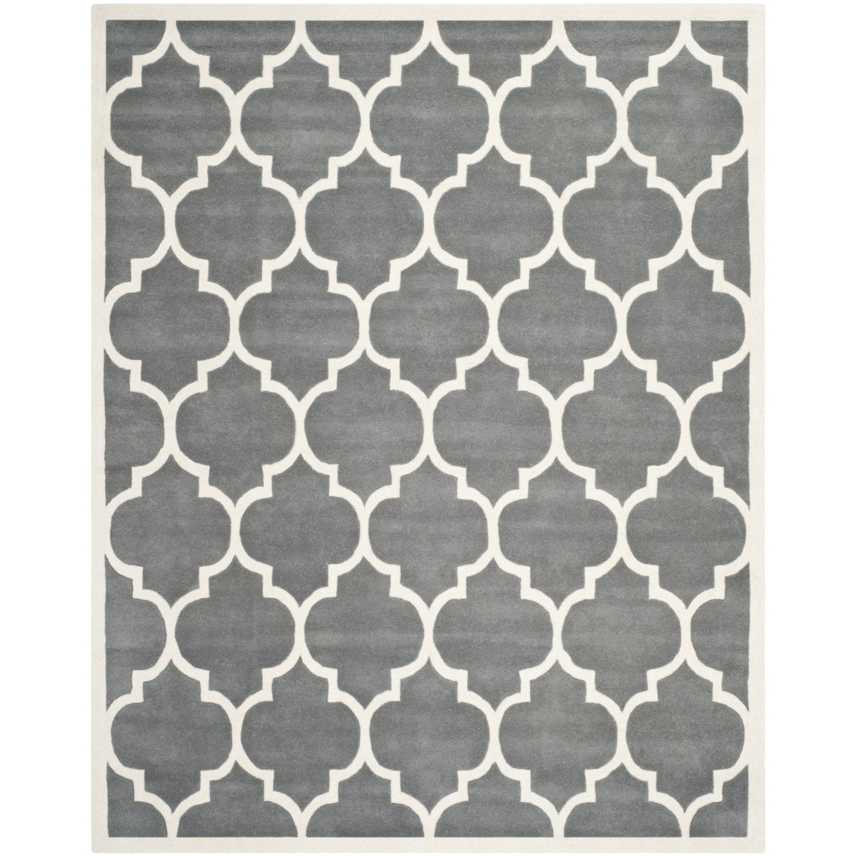 SAFAVIEH Chatham Gavin Geometric Wool Area Rug, Dark Grey/Ivory, 7' x 7 ...