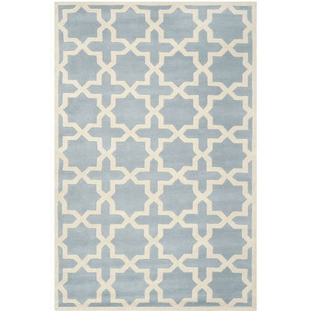 SAFAVIEH Chatham Giovanni Geometric Wool Area Rug, Blue/Ivory, 3' x 5 ...