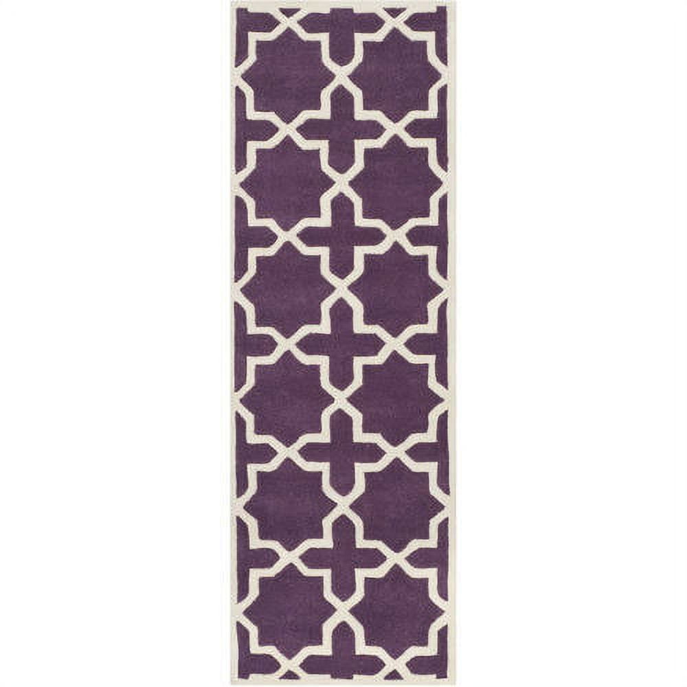 SAFAVIEH Chatham Giovanni Geometric Wool Runner Rug, Purple/Ivory, 2'3" x 7' - Walmart.com