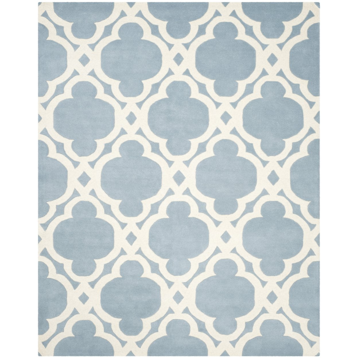 SAFAVIEH Chatham Karina Geometric Wool Area Rug, Blue/Ivory, 2' x 3 ...