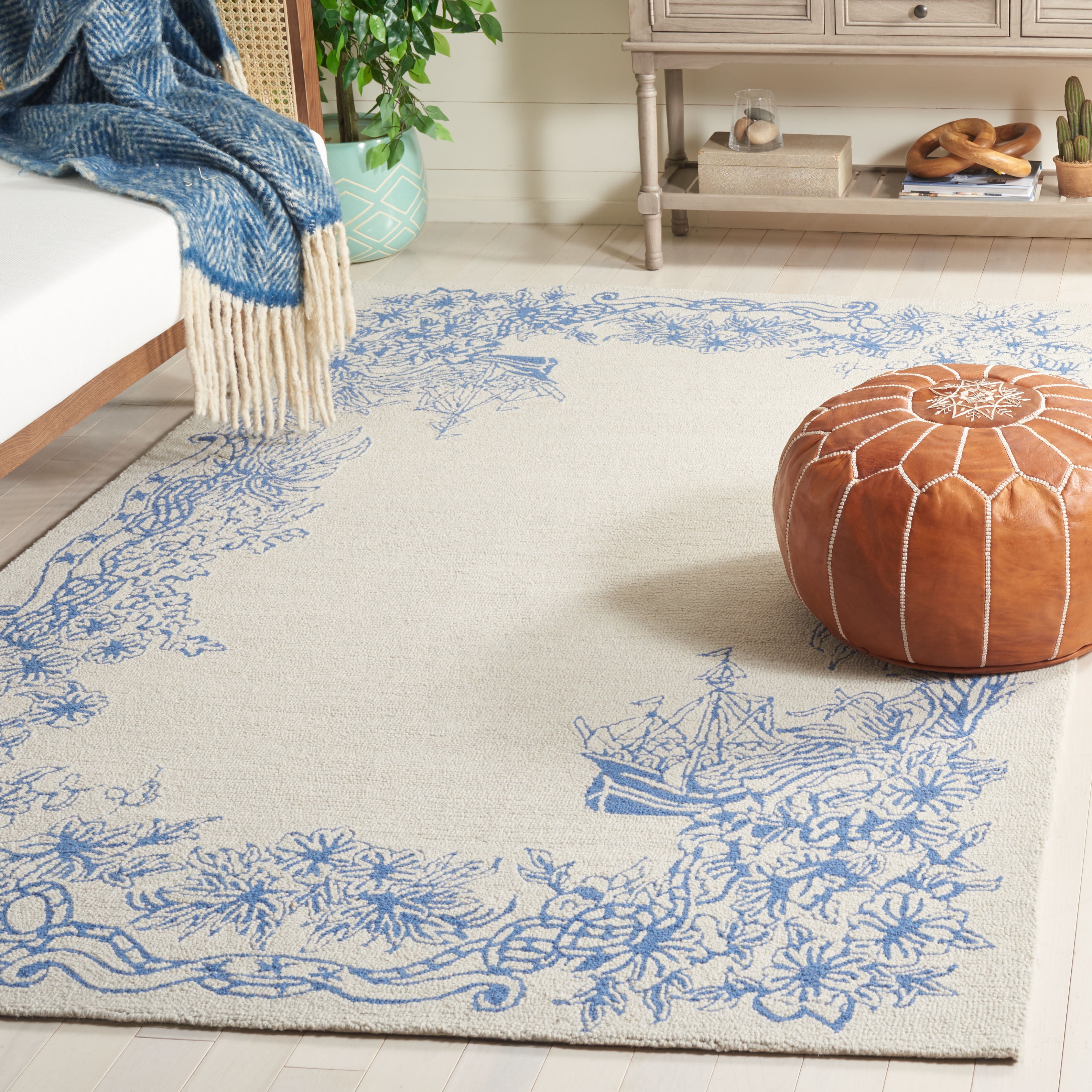 Safavieh Chelsea Chauncey Floral Area Rug, Blue/Gray, 3' x 5' - Walmart.com