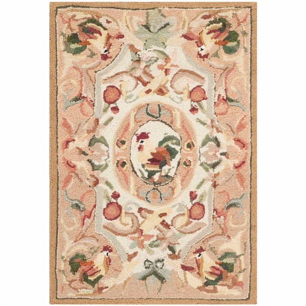 SAFAVIEH Chelsea Elinor Rooster Novelty Wool Area Rug, Taupe, 1'8" x 2 ...