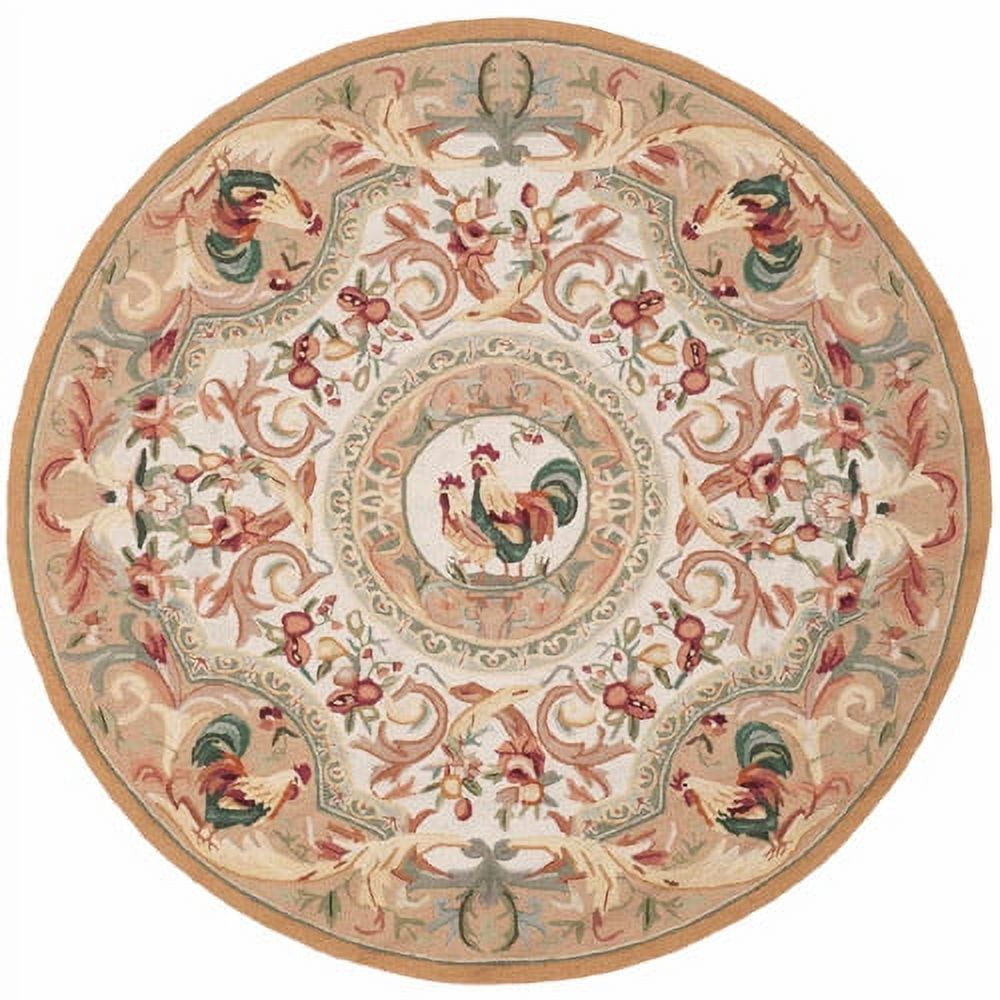 SAFAVIEH Chelsea Elinor Rooster Novelty Wool Area Rug, Taupe, 5'6" x 5 ...