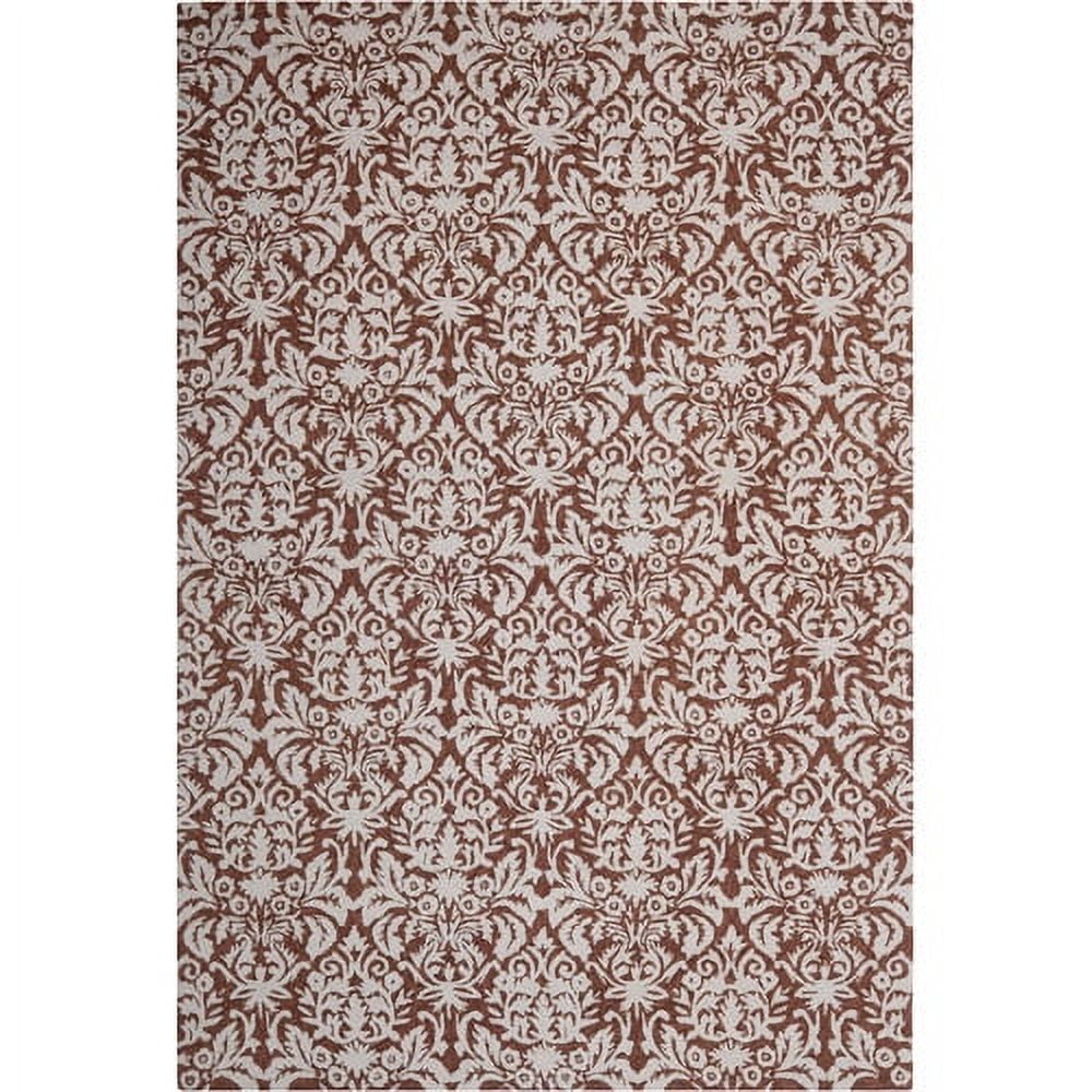 SAFAVIEH Chelsea Jackalyn Damask Wool Area Rug, Brown/Grey, 4' x 4 ...