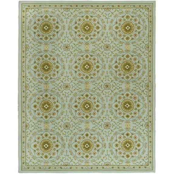 SAFAVIEH Chelsea Janella Geometric Borders Wool Area Rug, Teal/Green, 2 ...