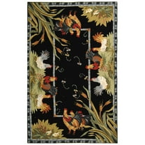 SAFAVIEH Chelsea Elinor Rooster Novelty Wool Area Rug, Ivory/Black, 1'8 ...