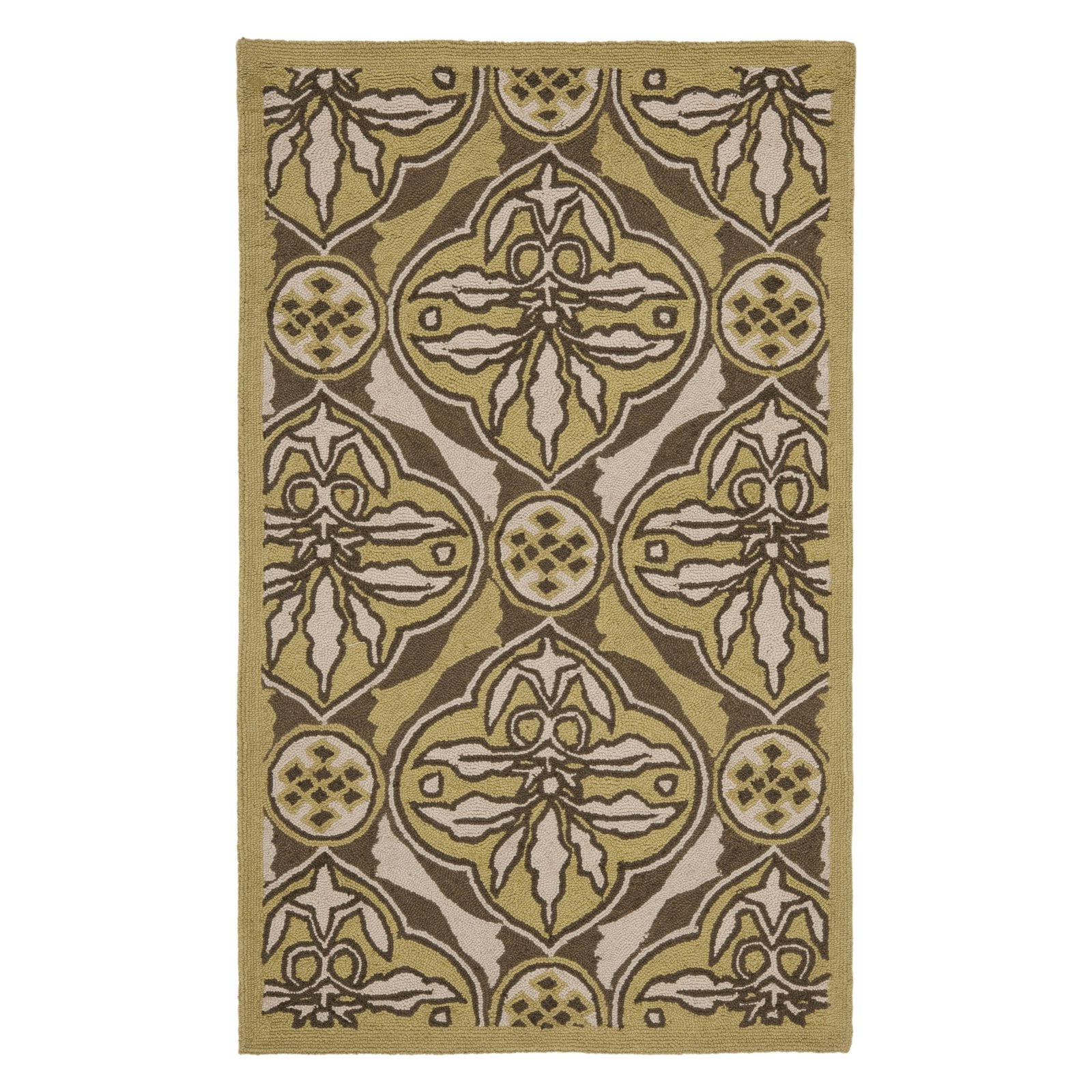 SAFAVIEH Chelsea Meridith Floral Wool Area Rug, Brown/Green, 7'9" x 9'9 ...