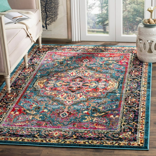 SAFAVIEH Cherokee CHR915A Light Blue / Fuchsia Rug - Walmart.com