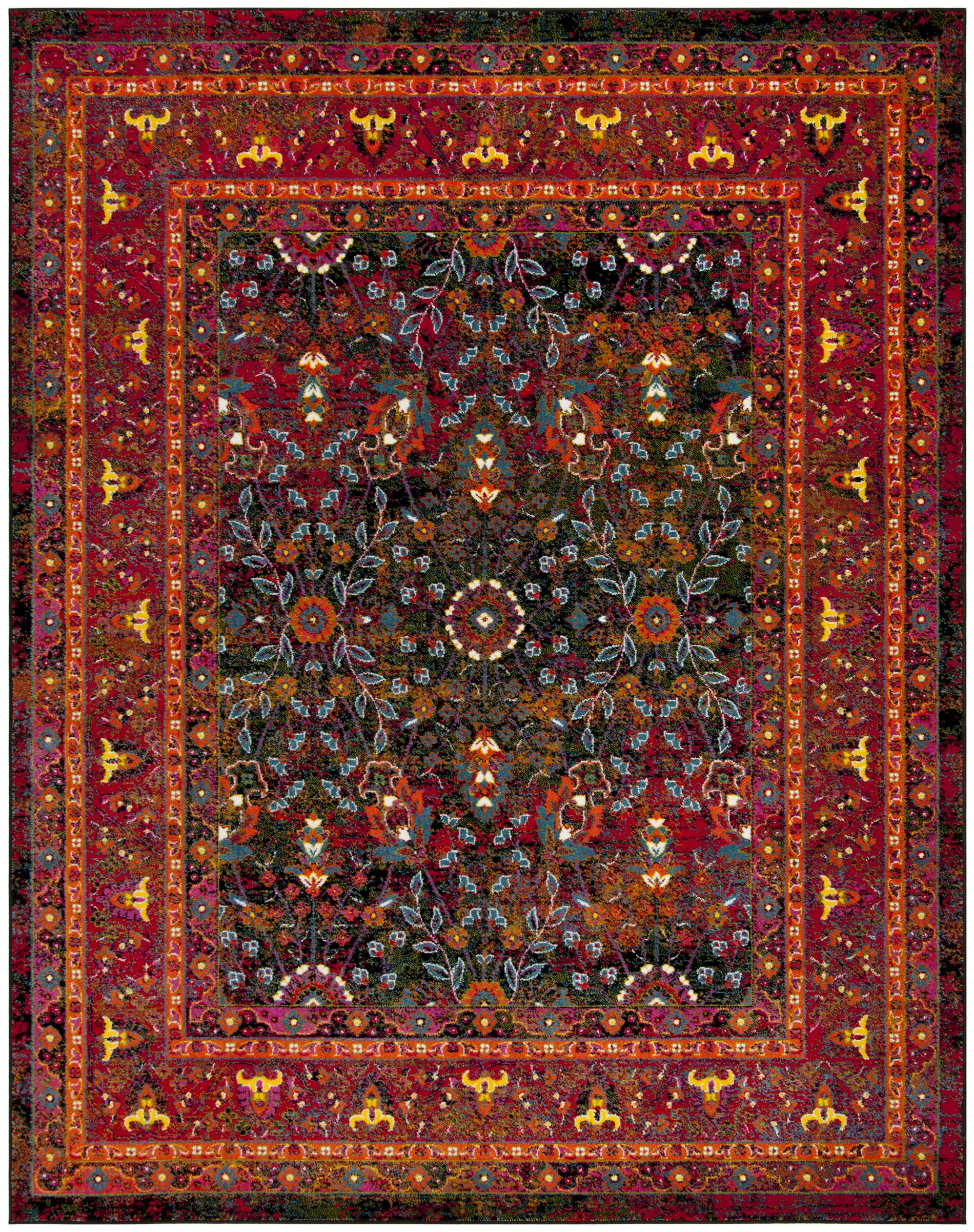 SAFAVIEH Cherokee Collection CHR918Q Red / Black Rug - Walmart.com