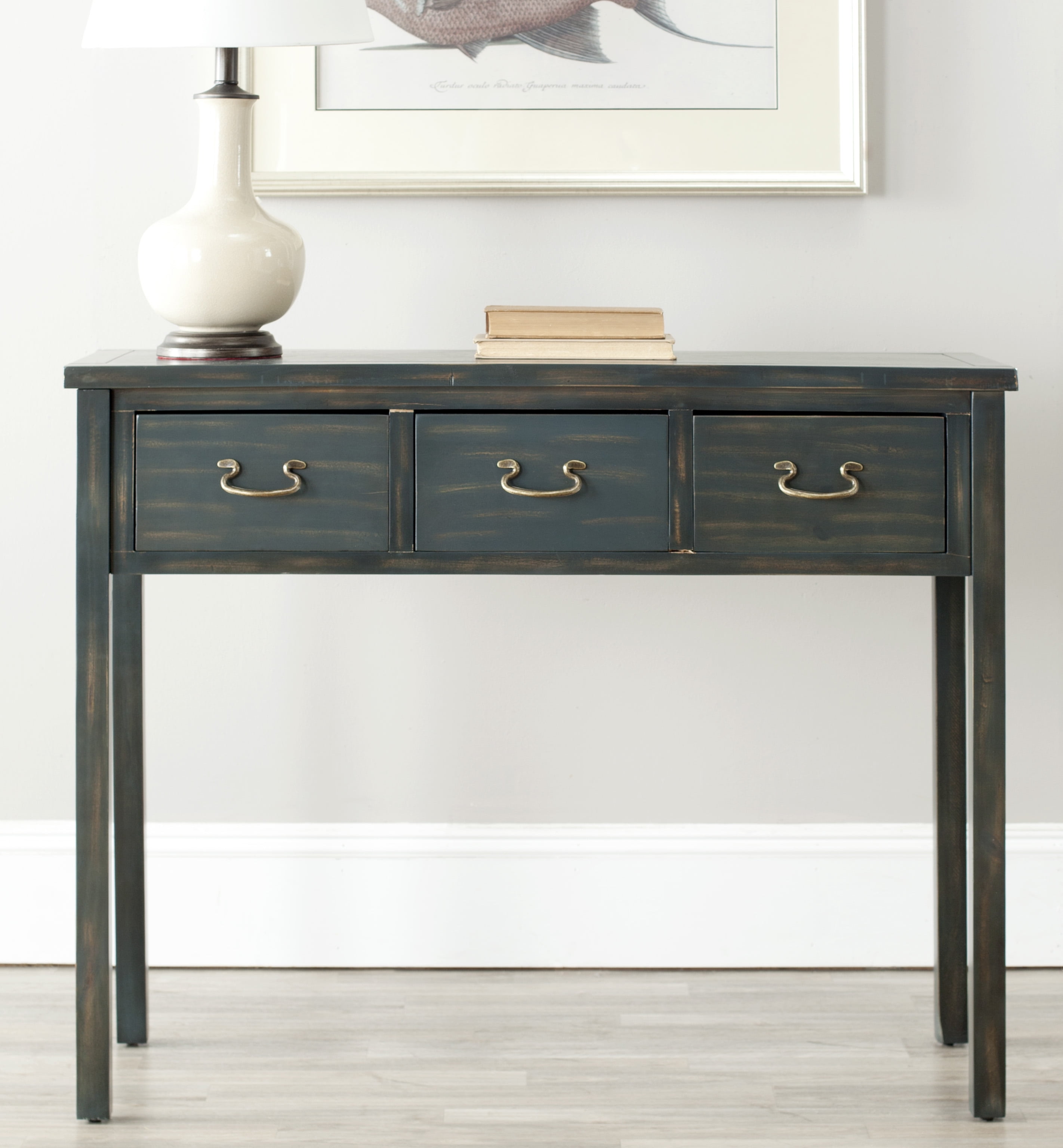 SAFAVIEH Cindy Contemporary Nautical Console w/ 3 Storage Drawers ...