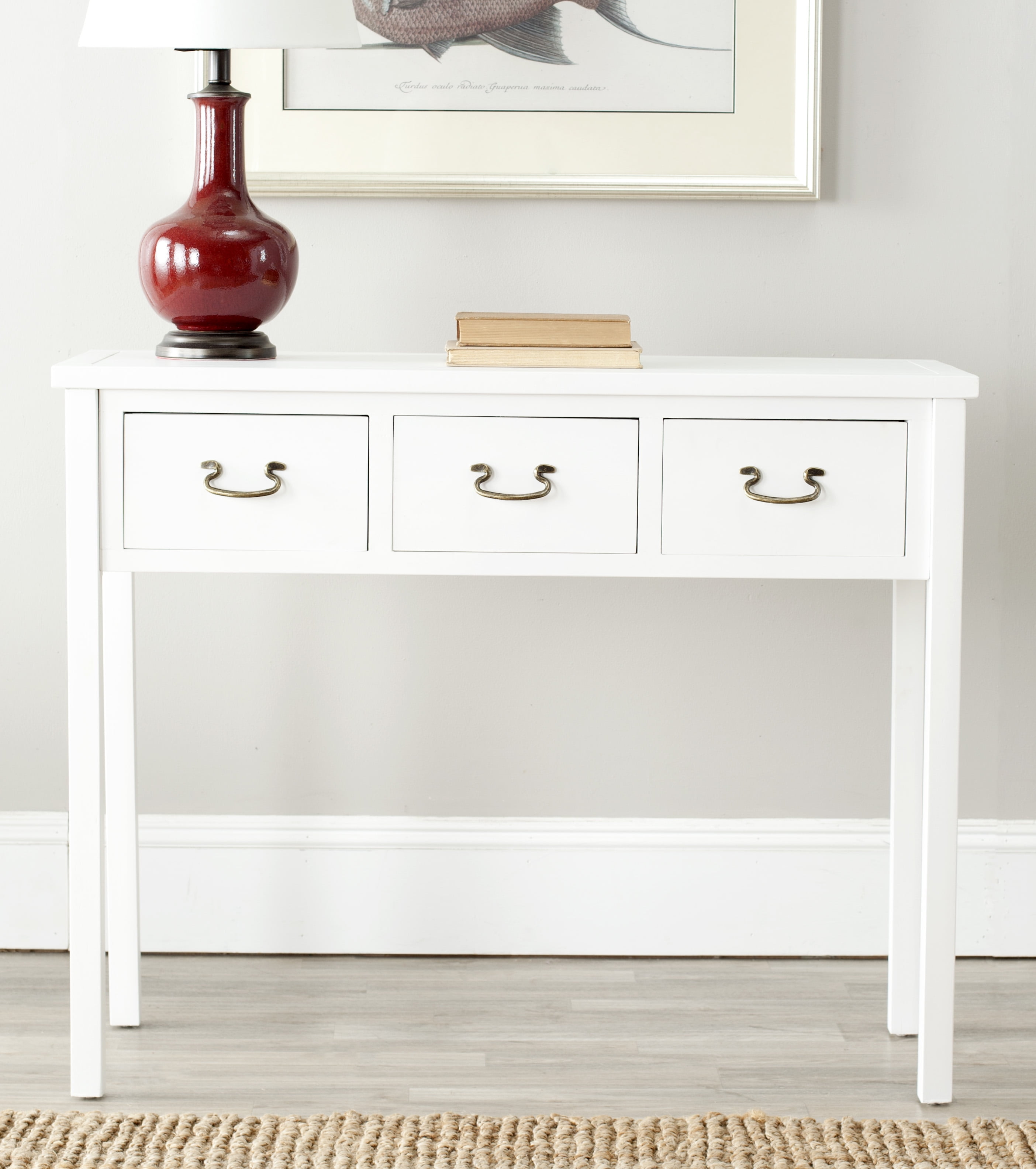 SAFAVIEH Cindy Contemporary Nautical Console w/ 3 Storage Drawers ...