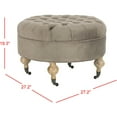 SAFAVIEH Clara Tufted Round Ottoman Mushroom - Walmart.com