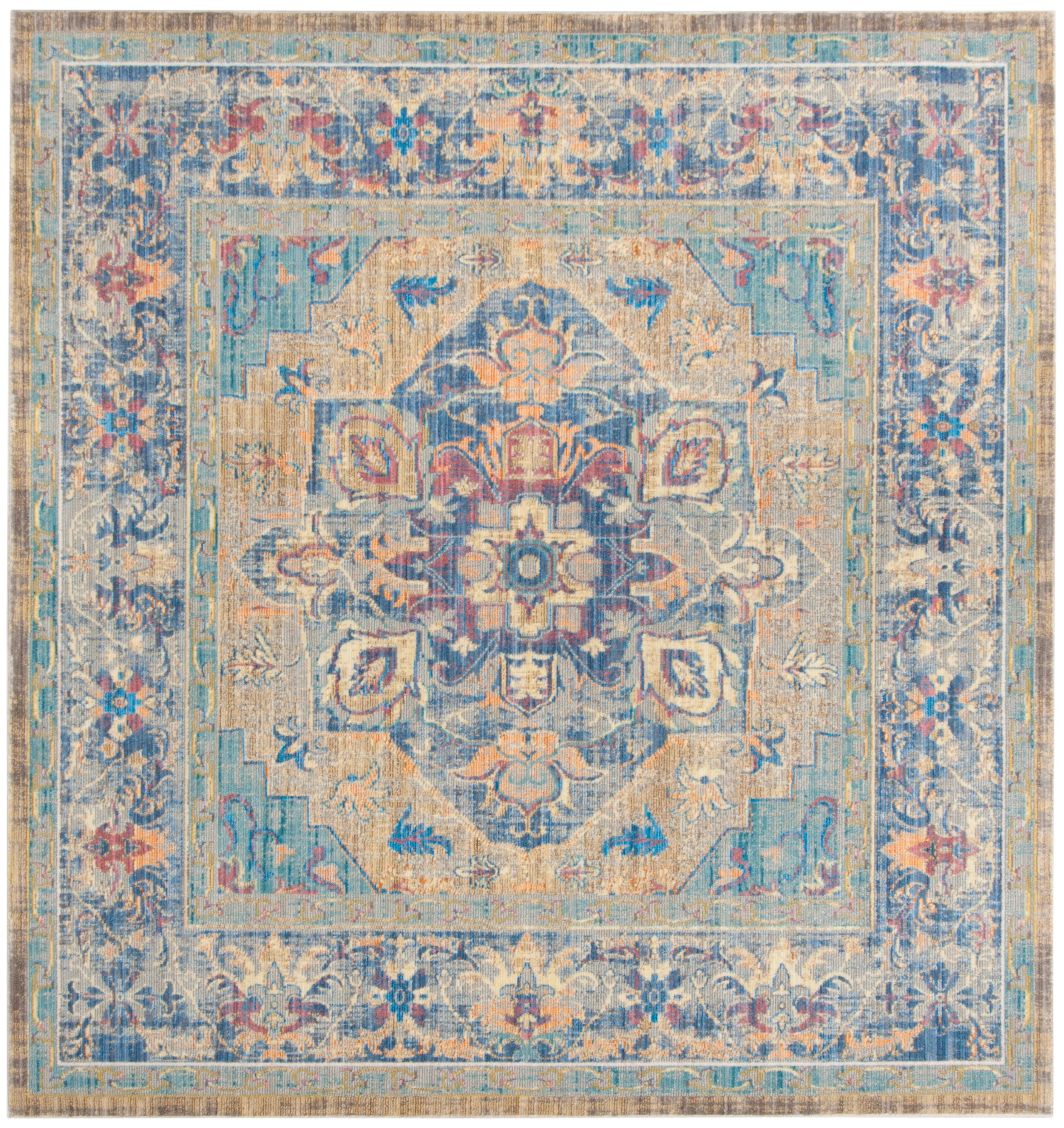 SAFAVIEH Claremont Collection CLR664C Blue / Gold Rug - Walmart.com