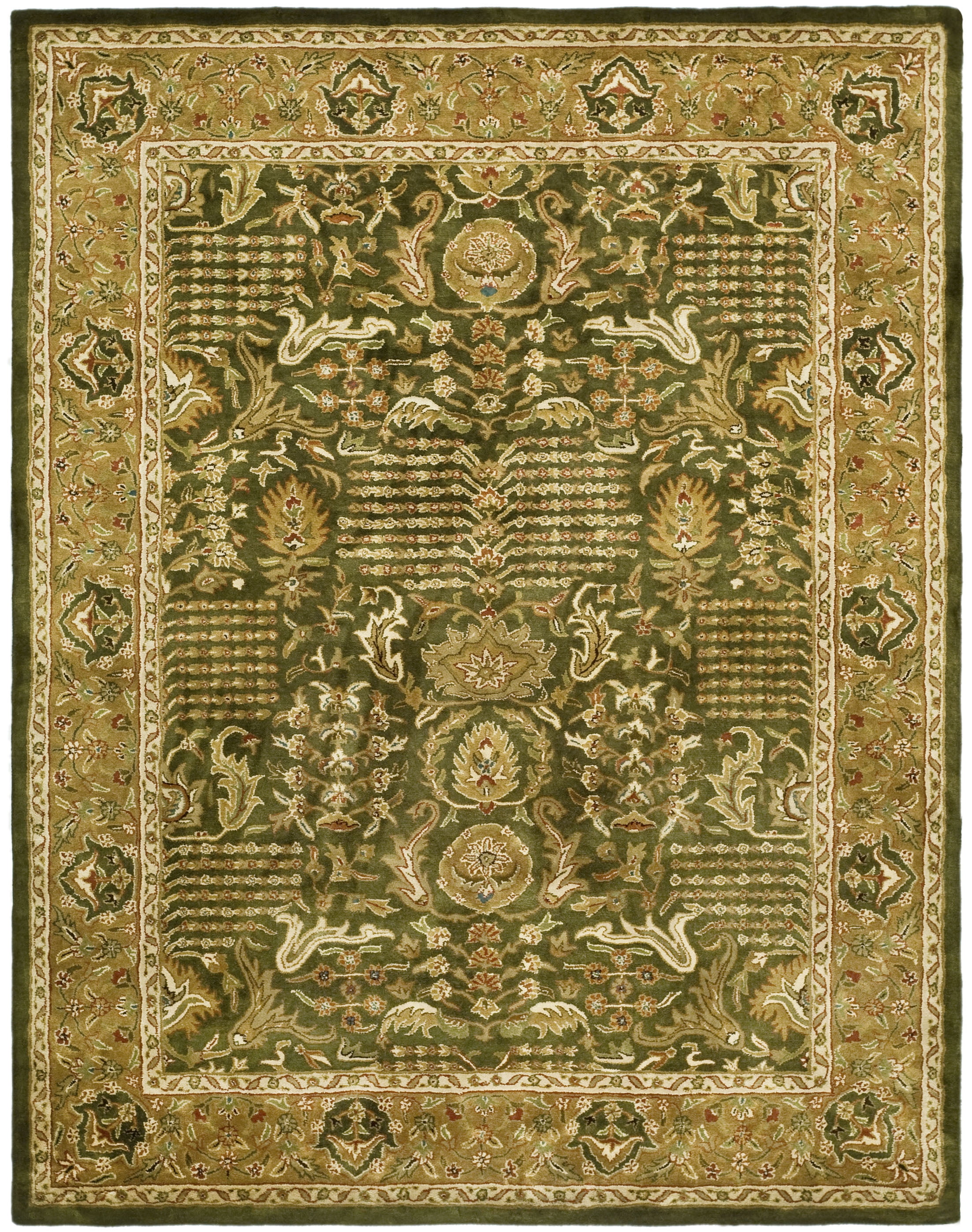 SAFAVIEH Classic Eleanora Oriental Wool Area Rug, Light Green/Gold, 9'6 ...