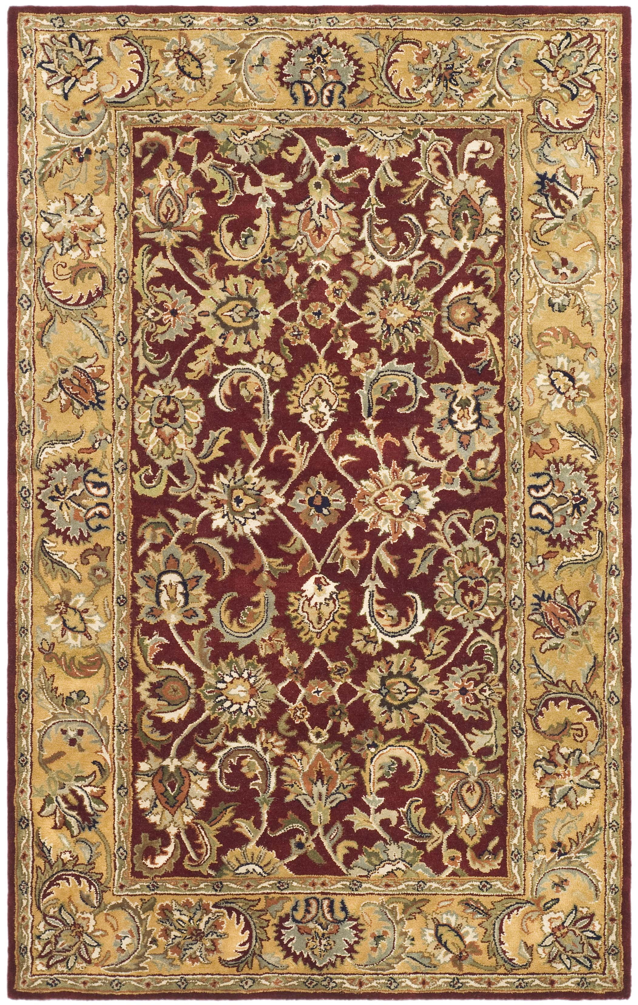 SAFAVIEH Classic Gloria Oriental Wool Area Rug, Red/Gold, 6' x 9 ...