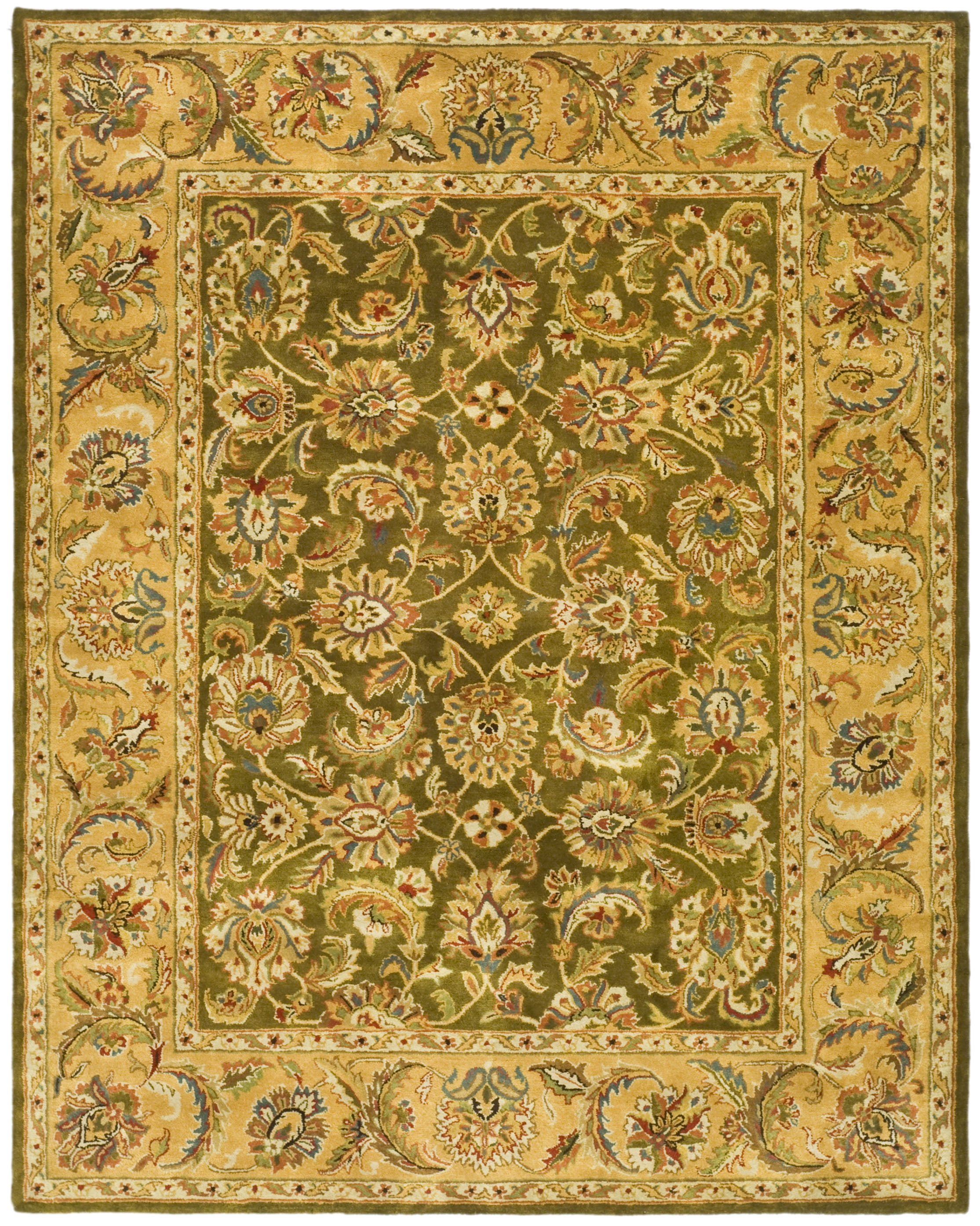 SAFAVIEH Classic Gloria Oriental Wool Area Rug, Olive/Camel, 8'3" x 11 ...