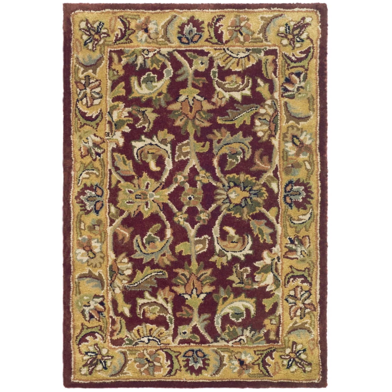 SAFAVIEH Classic Gloria Traditional Wool Area Rug, Red/Gold, 2' x 3 ...