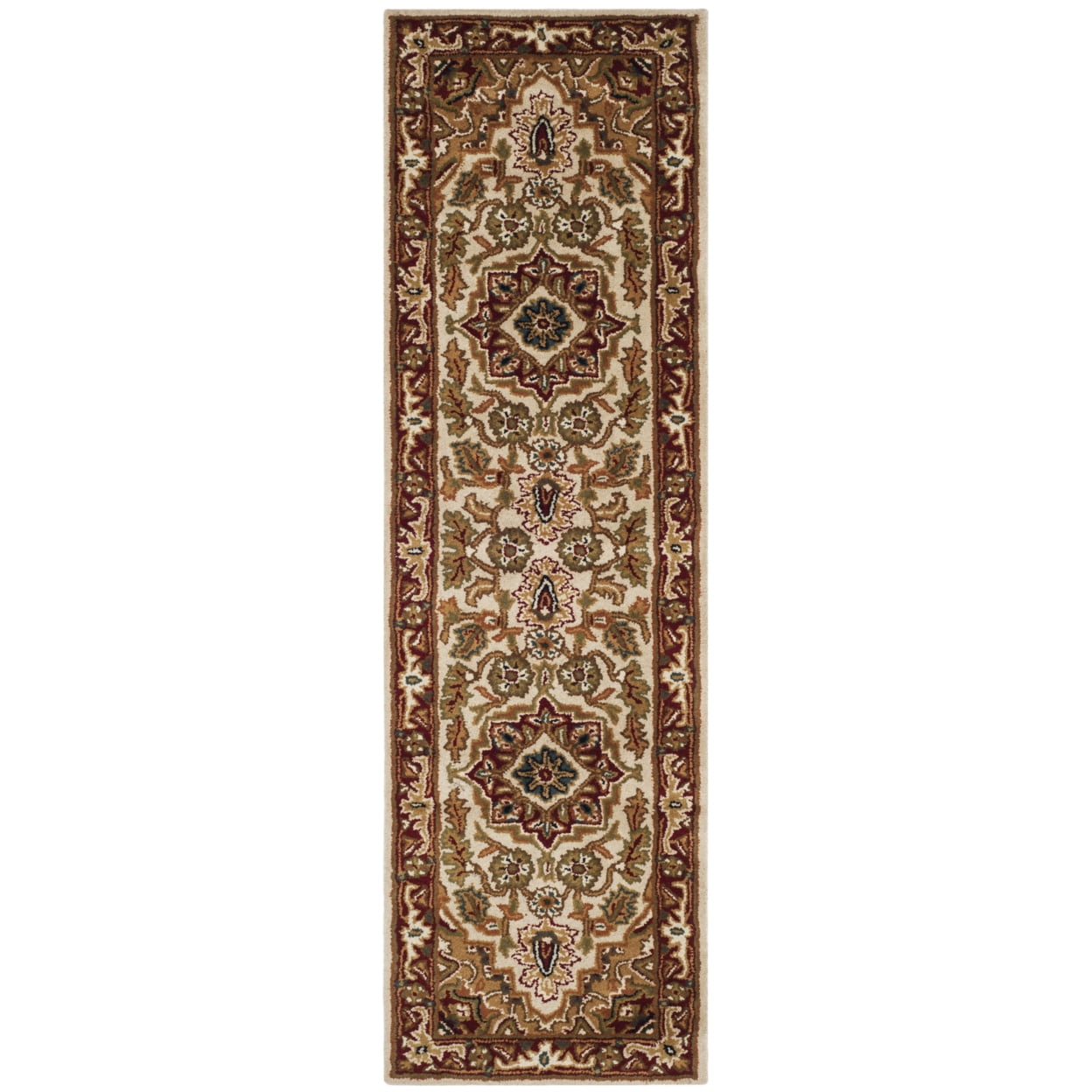 SAFAVIEH Classic Roderick Traditional Wool Runner Rug, Light Gold/Red ...