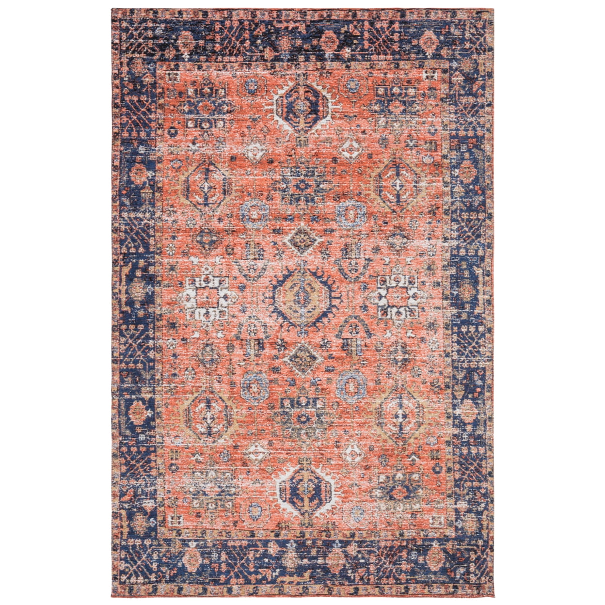 SAFAVIEH Classic Vintage Caroline Medallion Area Rug, Rust/Navy, 3' x 5 ...