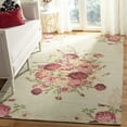 SAFAVIEH Classic Vintage Morven Floral Polyester Area Rug, Beige/Red, 5 ...