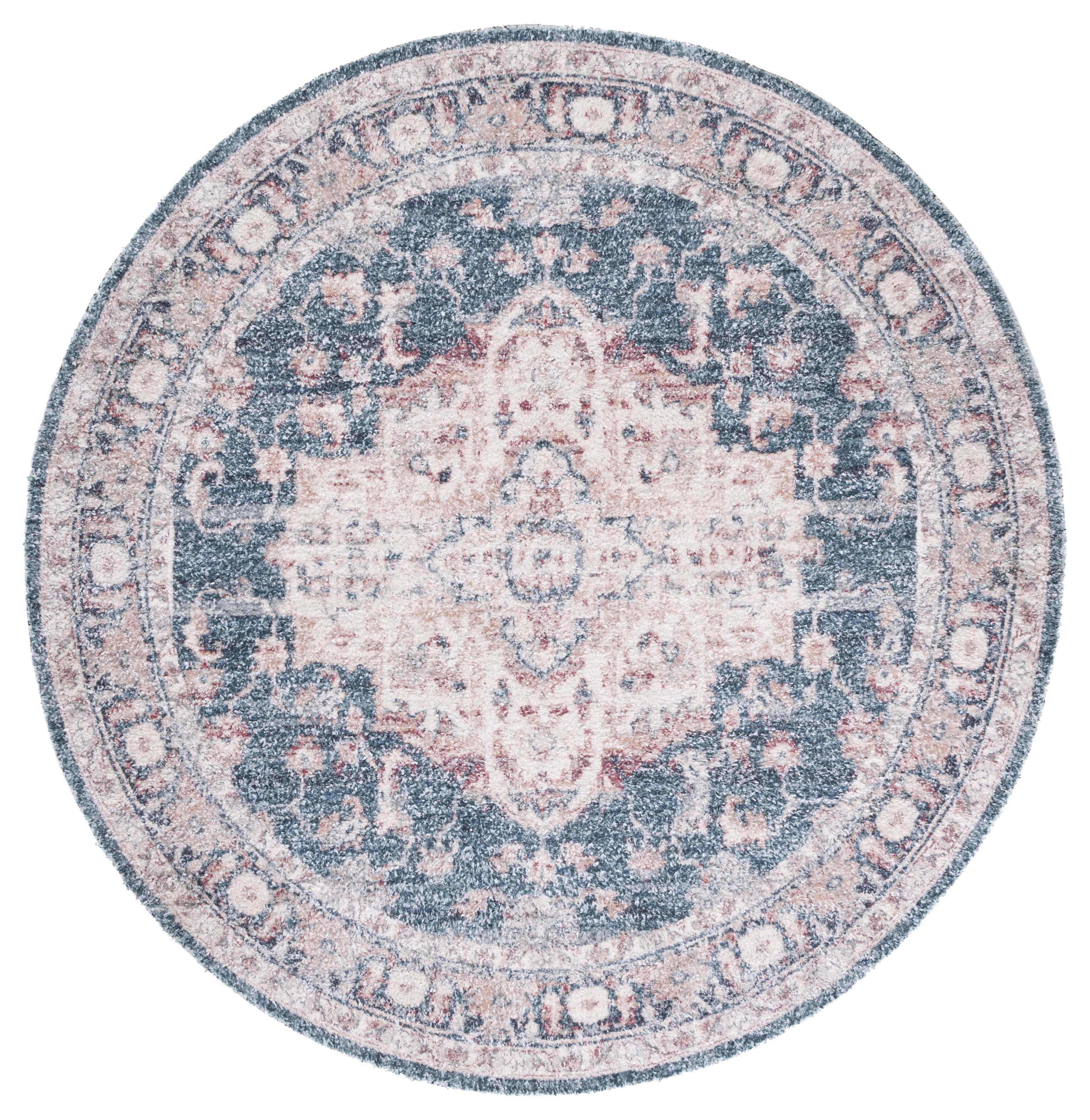 SAFAVIEH Classic Vintage Ramona Medallion Area Rug, Light Blue/Rust, 6 ...