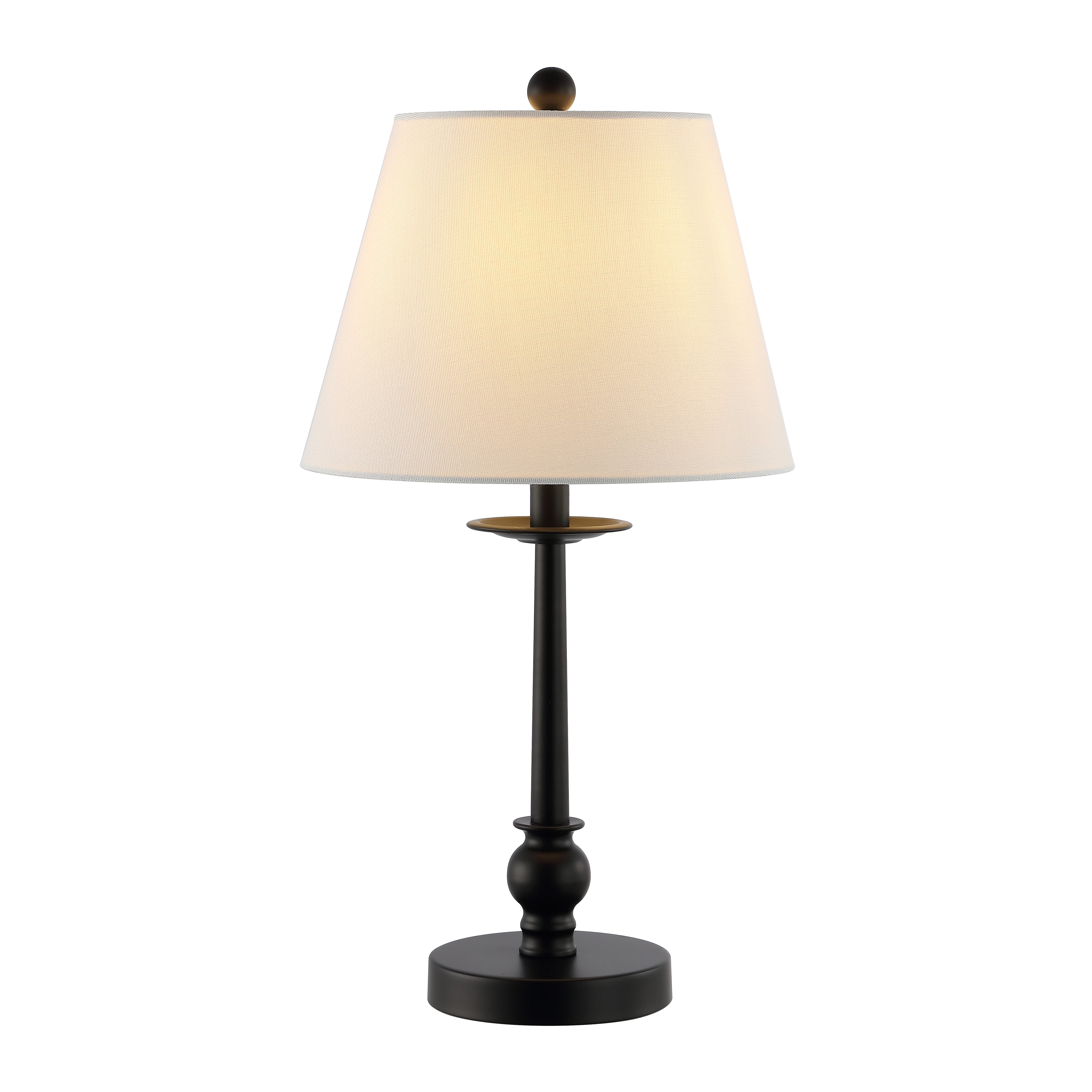 Safavieh Clysa 21 in Modern Black Table Lamp, White Cotton Shade, 40W ...