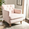 SAFAVIEH Colin Industrial Tufted Club Chair with Casters, Blush Pink ...