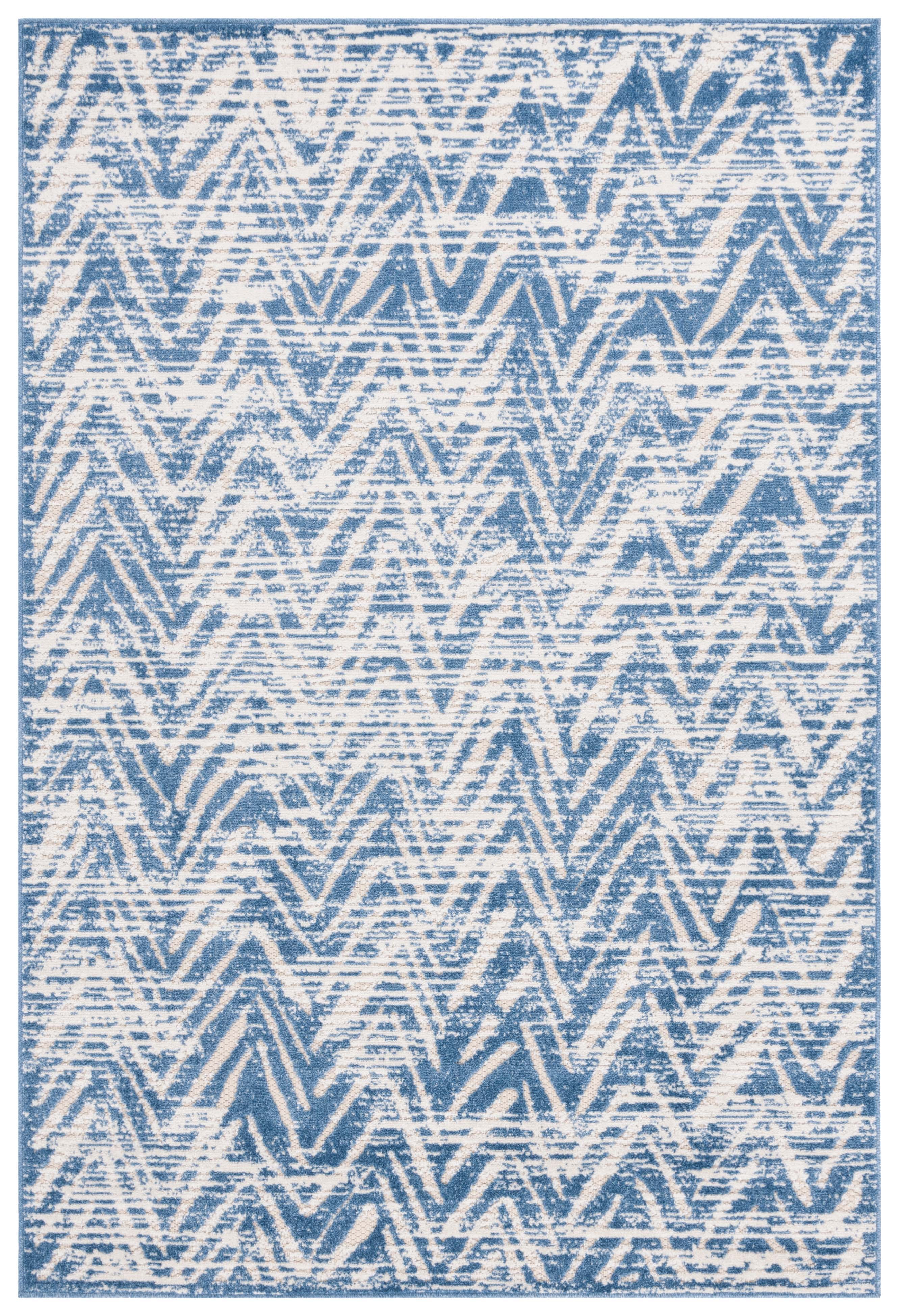 SAFAVIEH Cottage Ronni Chevron Indoor/Outdoor Area Rug, Blue, 8' x 11'2 ...