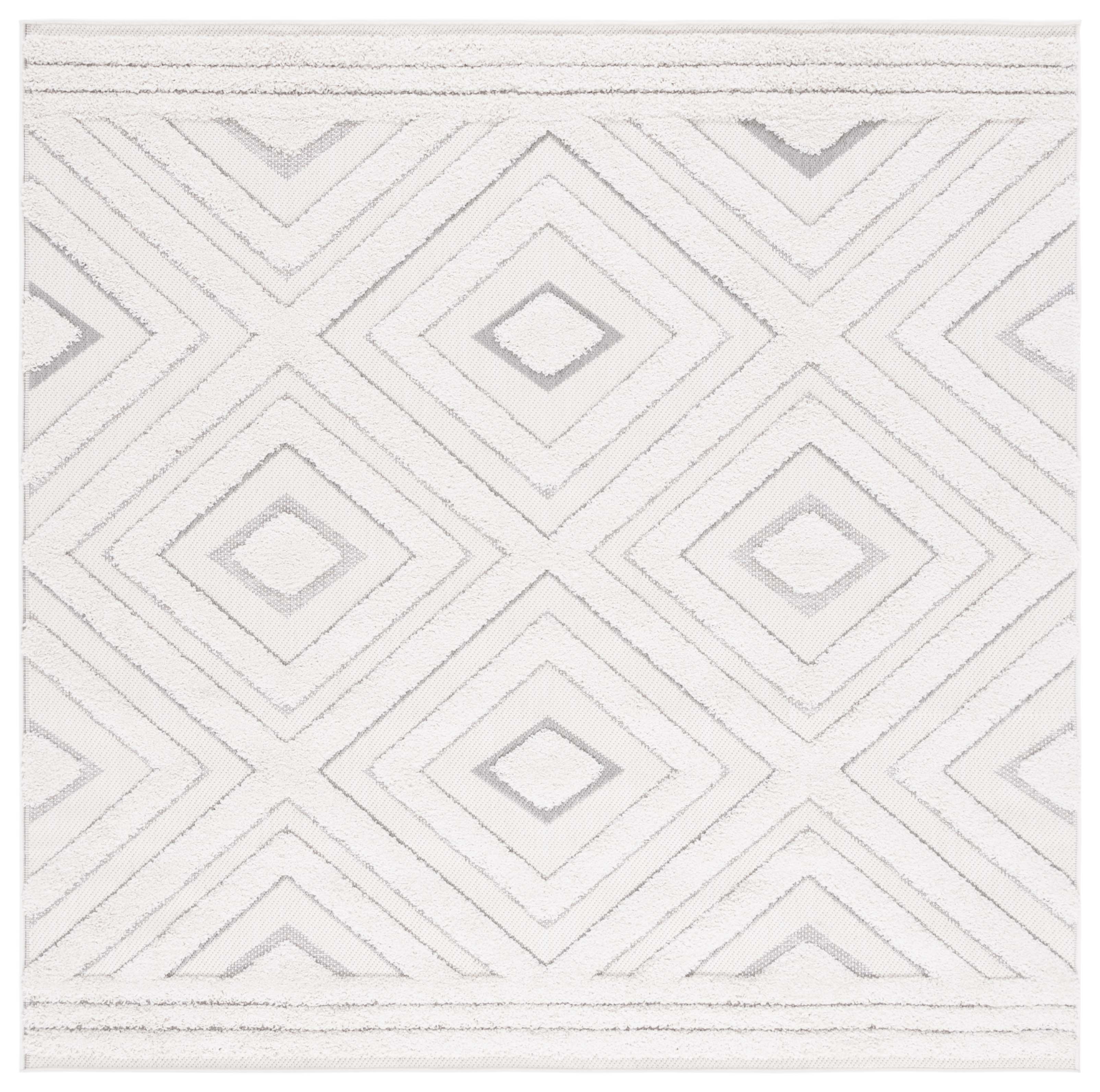SAFAVIEH Cottage Wight Geometric Indoor/Outdoor Area Rug, Ivory/Light ...