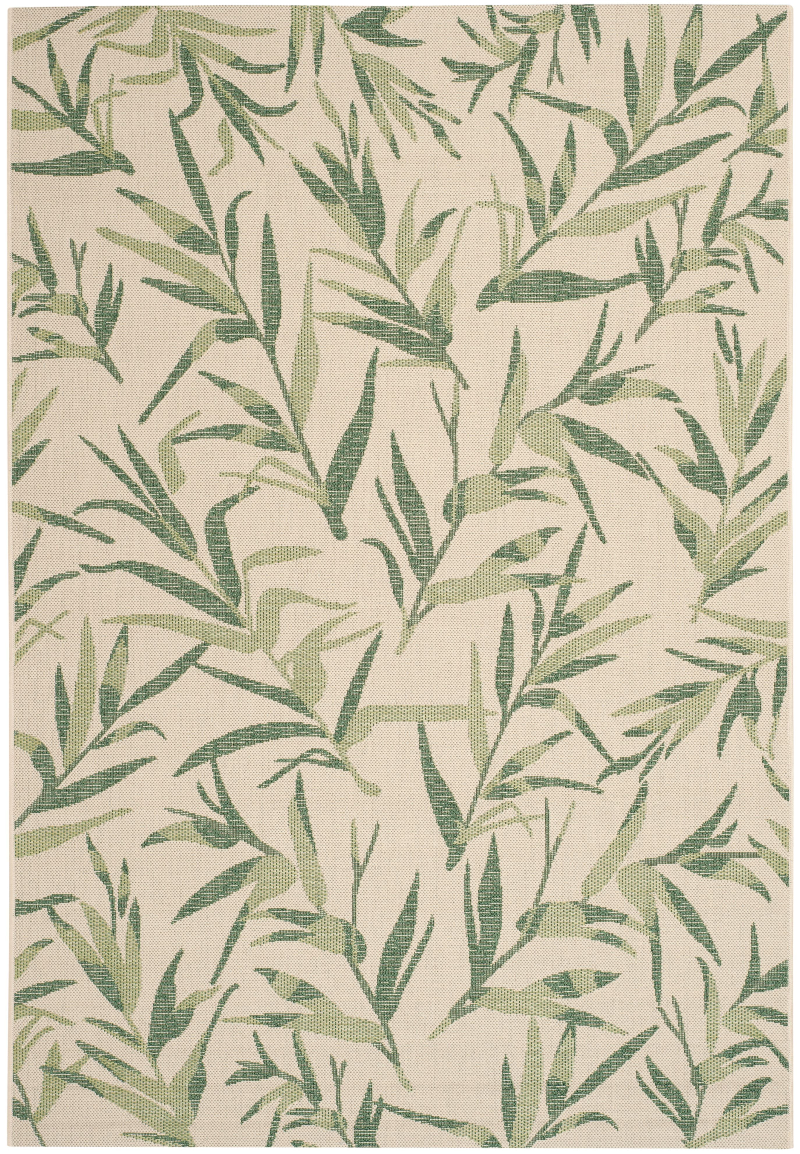 SAFAVIEH Courtyard Alannis Botanical Indoor/Outdoor Area Rug, Beige ...