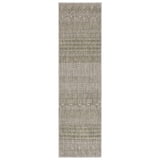 SAFAVIEH Courtyard Altan Geometric Indoor/Outdoor Runner Rug, Grey ...