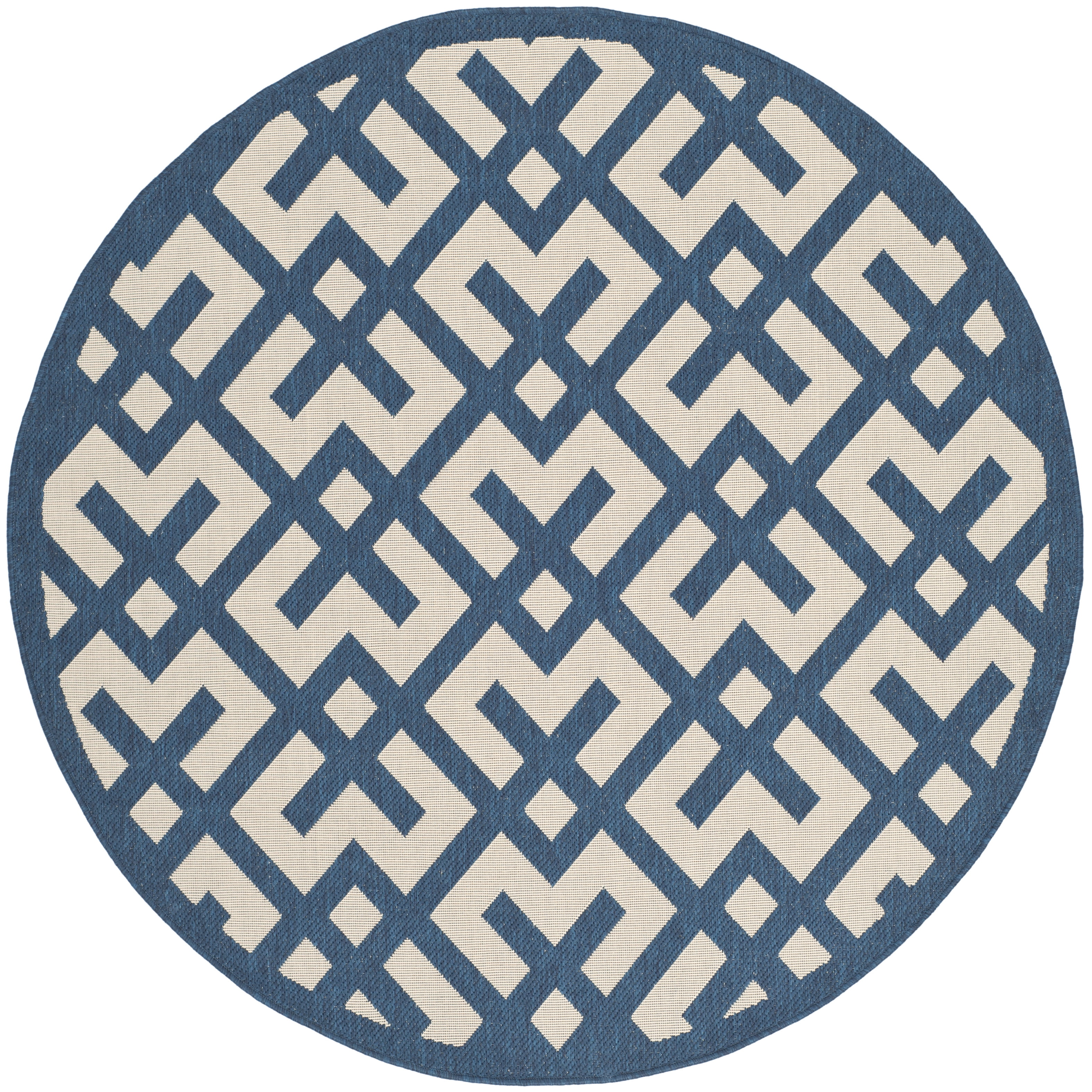 SAFAVIEH Courtyard Alvin Geometric Indoor/Outdoor Area Rug, Navy/Beige ...