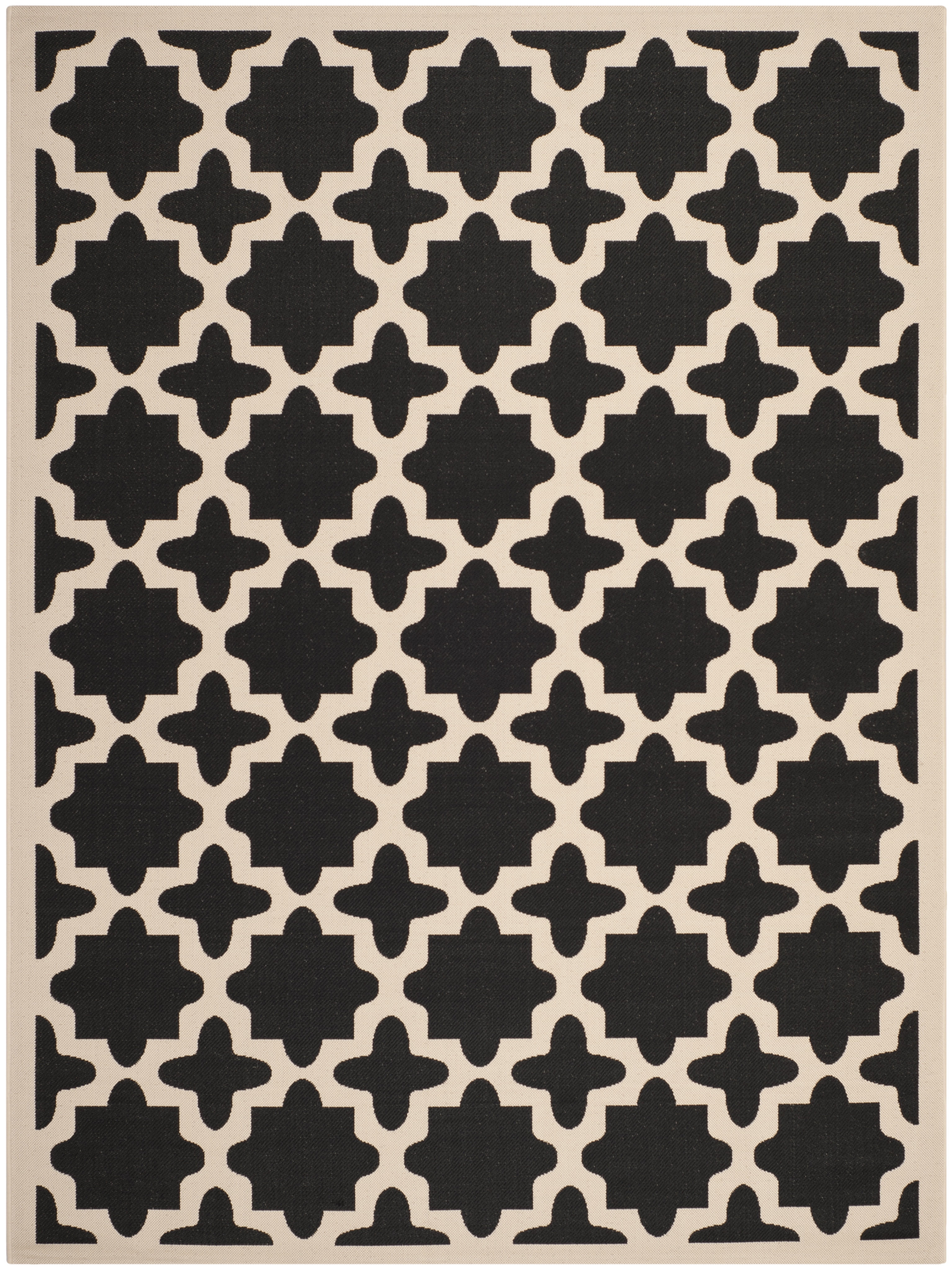 SAFAVIEH Courtyard Amanda Geometric Indoor/Outdoor Area Rug, Black ...