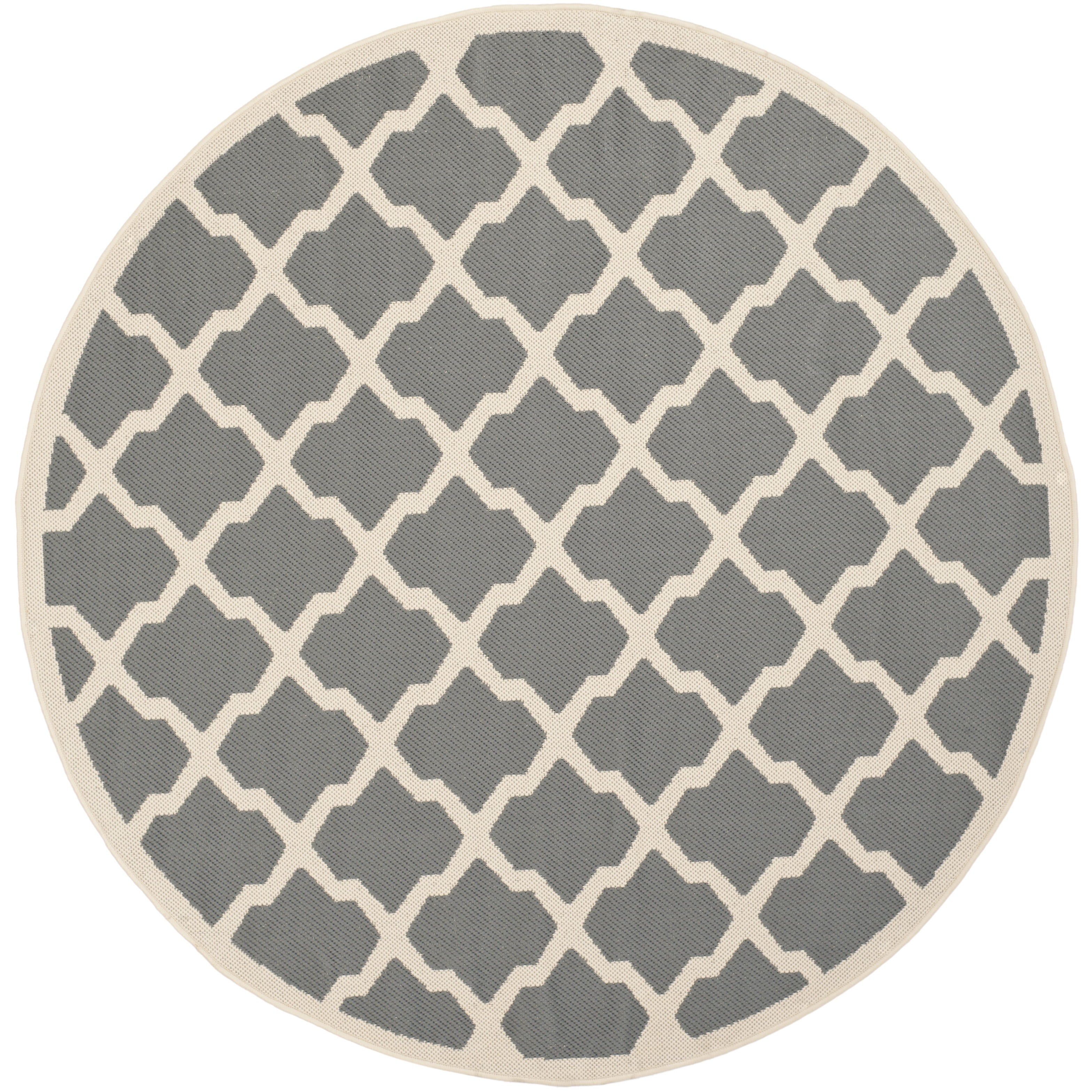 SAFAVIEH Courtyard Amber Geometric Indoor/Outdoor Area Rug, Anthracite ...