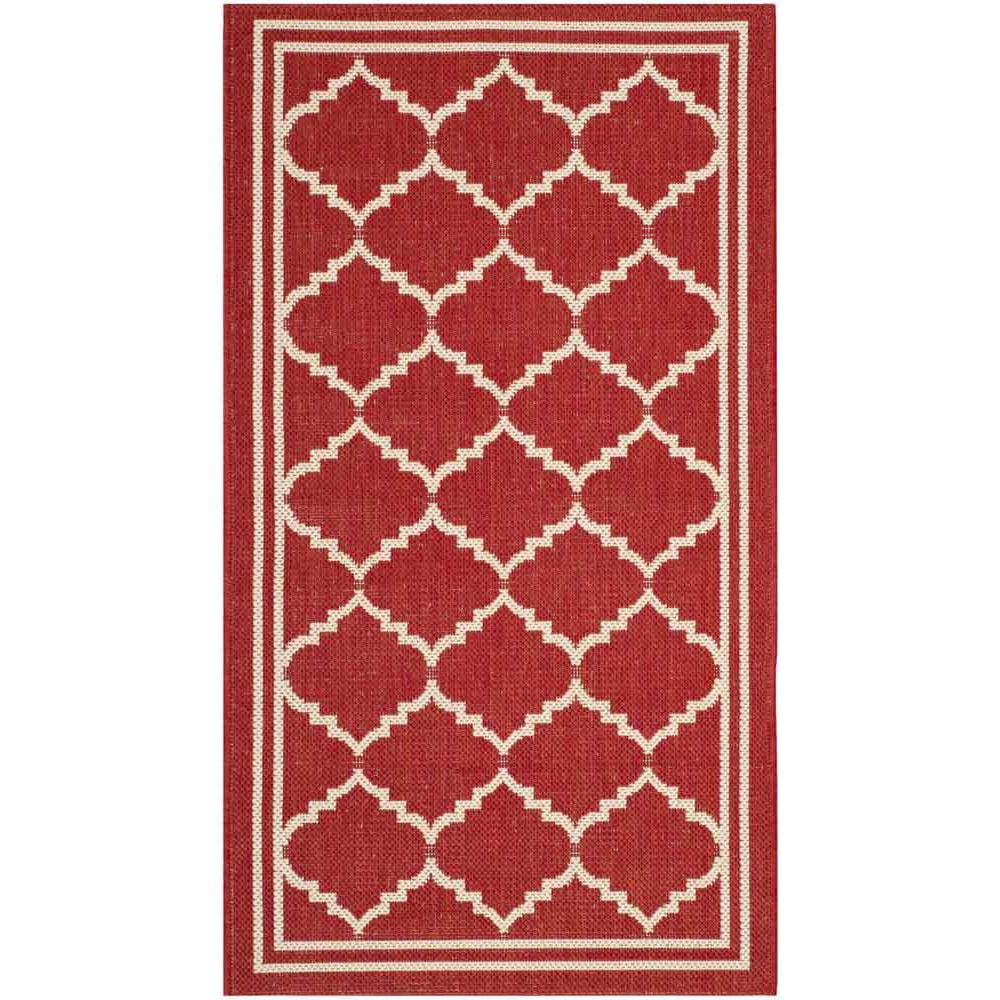 SAFAVIEH Courtyard Amy Geometric Indoor/Outdoor Runner Rug, 2'3" x 6'7", Red/Beige - Walmart.com