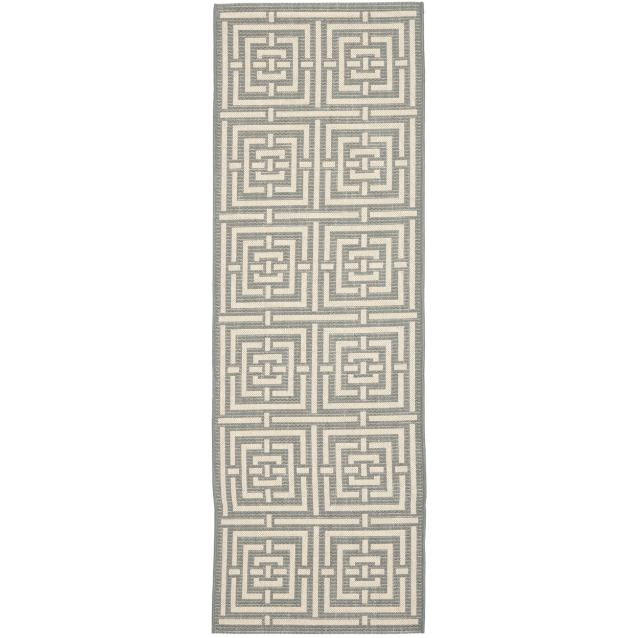 SAFAVIEH Courtyard Ariana Geometric Indoor/Outdoor Runner Rug, 2'3" x ...