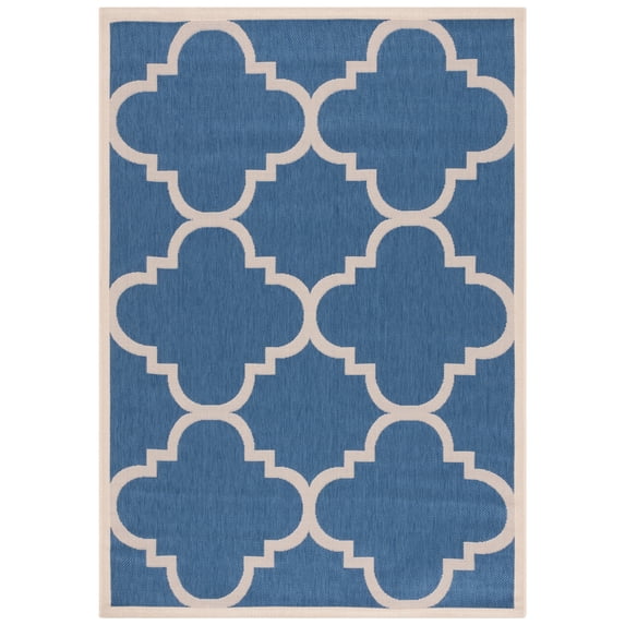 Safavieh Courtyard Becky Geometric Indoor/Outdoor Area Rug, Blue/Beige ...