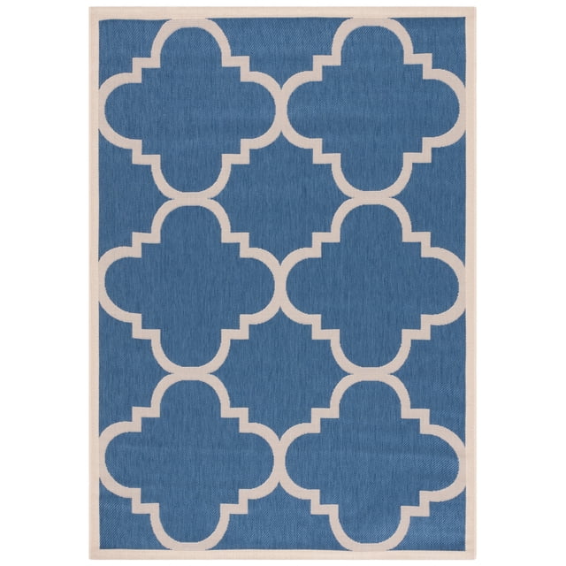 Safavieh Courtyard Becky Geometric Indoor/Outdoor Area Rug, Blue/Beige ...