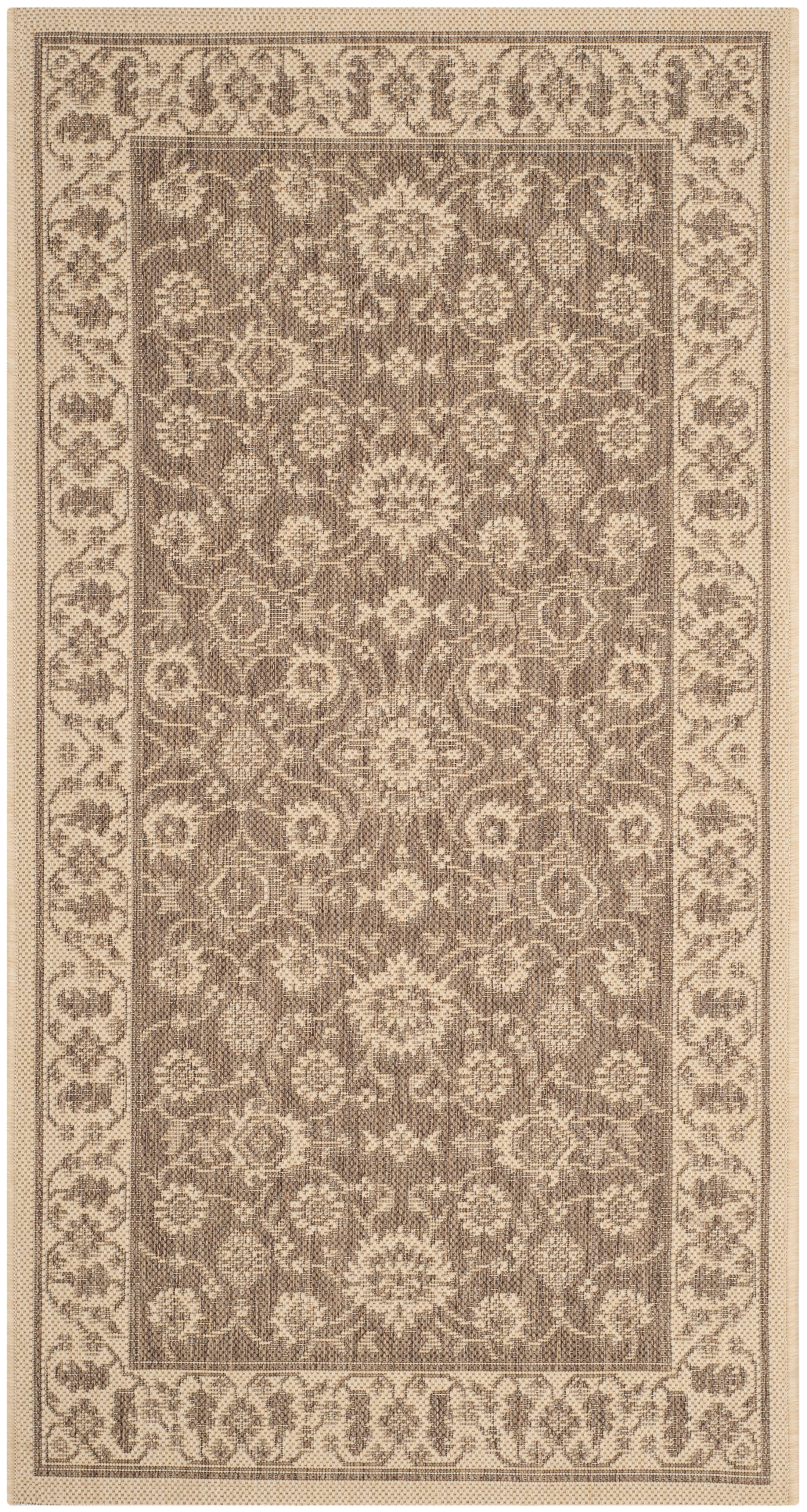 SAFAVIEH Courtyard Blake Traditional Indoor/Outdoor Area Rug Brown ...